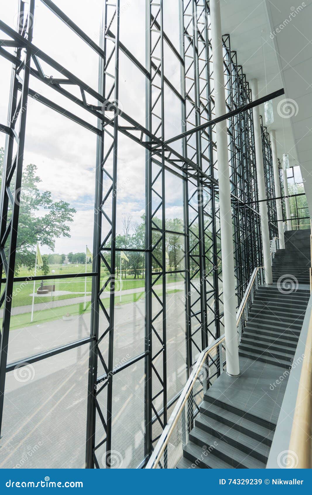 Modern Building Interior. Office Building. Big Bright Windows. Stock ...