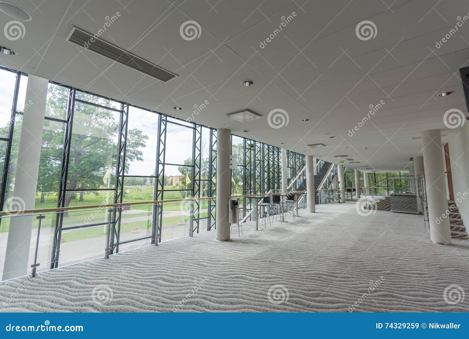 Modern Building Interior. Office Building. Big Bright Windows. Stock ...