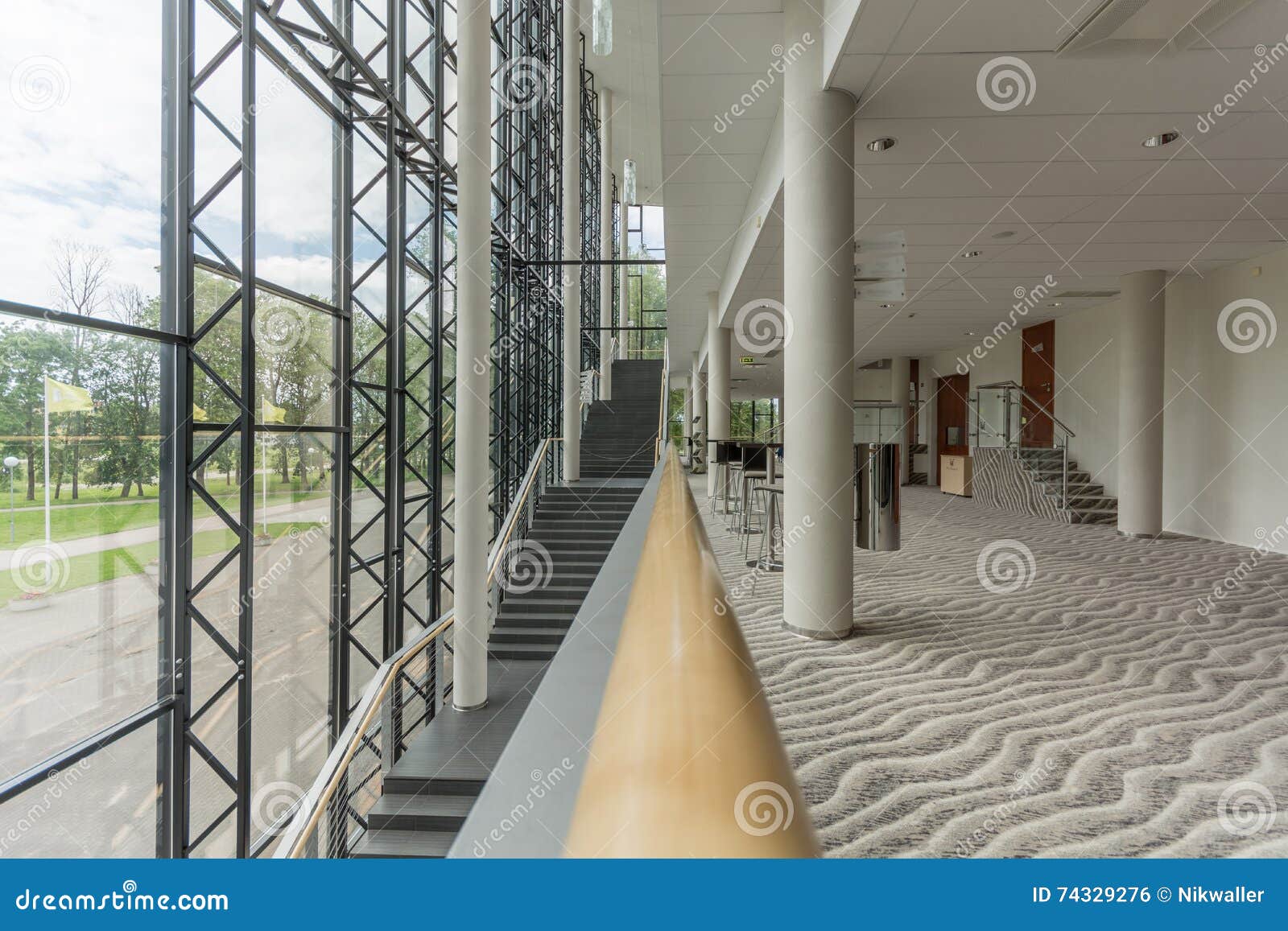 Modern Building Interior. Office Building. Big Bright Windows. Stock ...