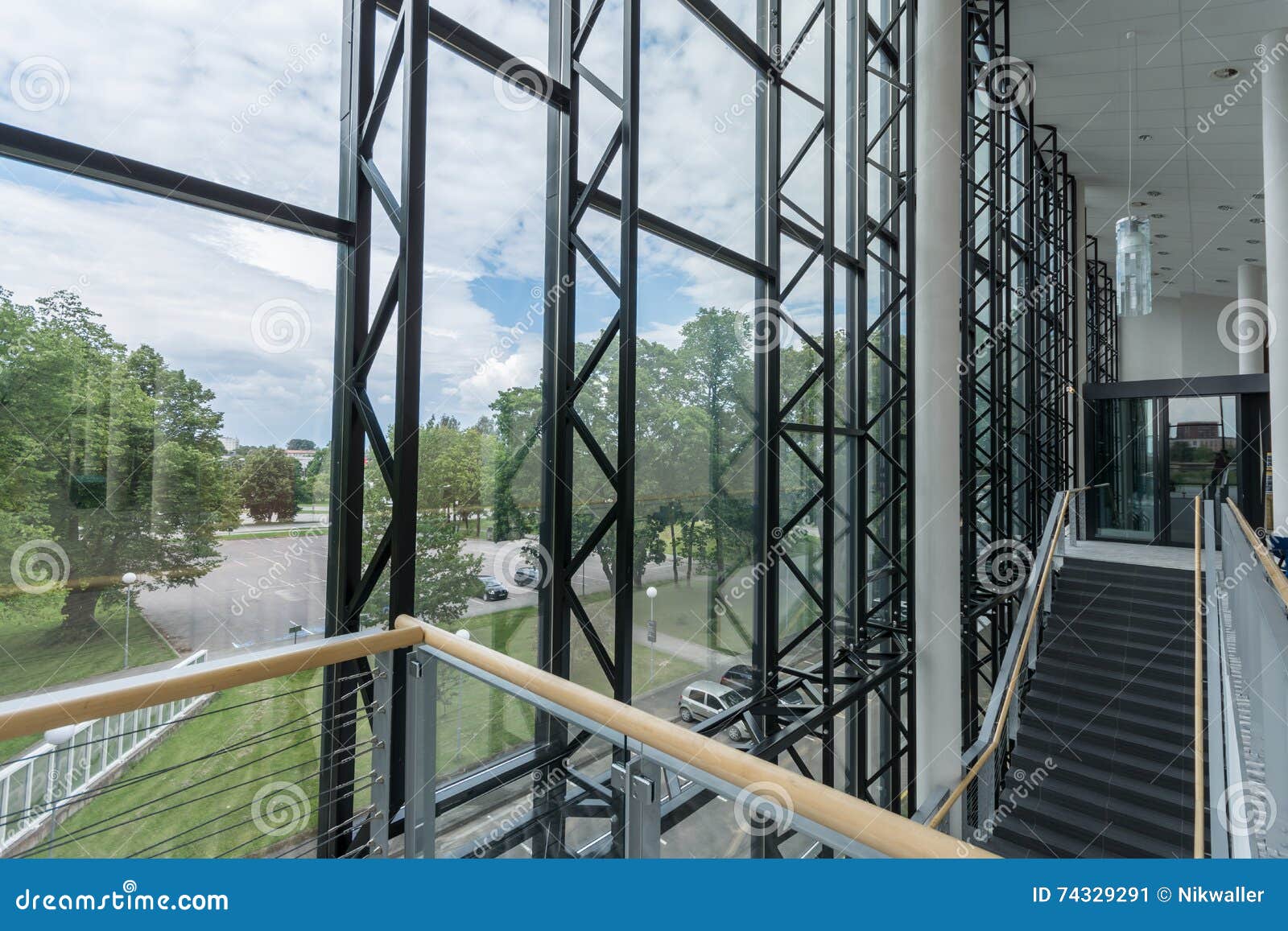 Modern Building Interior. Office Building. Big Bright Windows. Stock ...