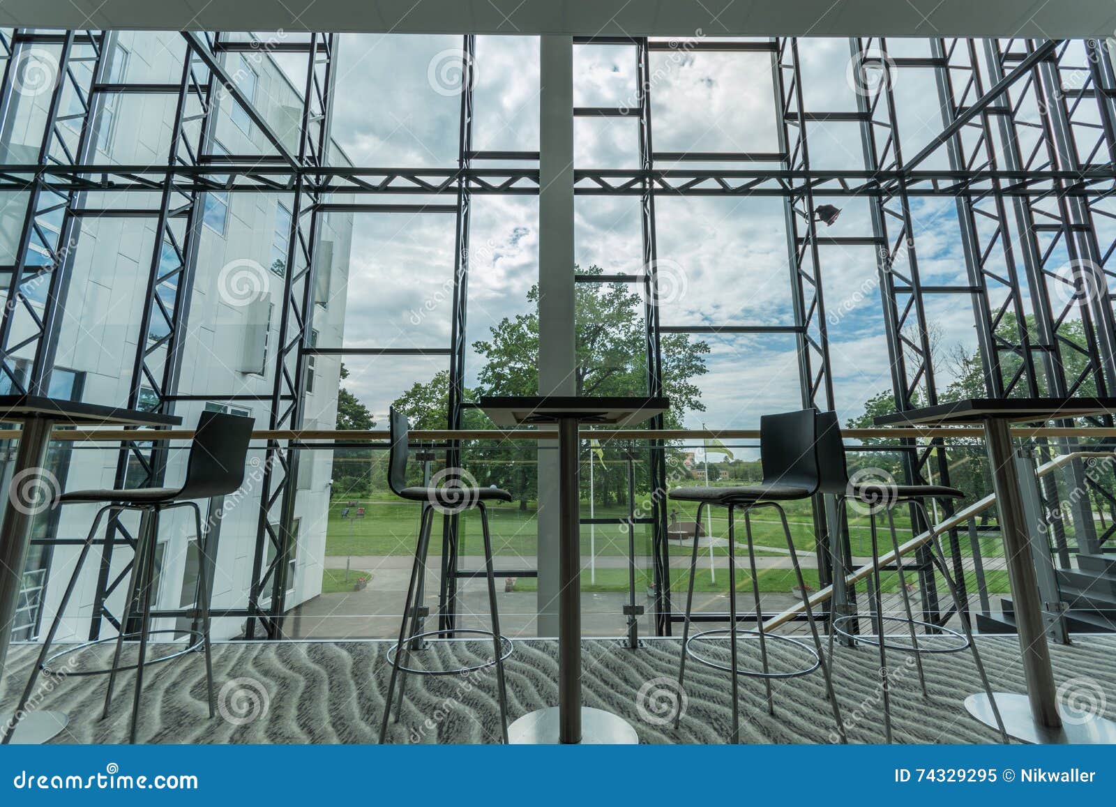 Modern Building Interior. Office Building. Big Bright Windows. Stock ...