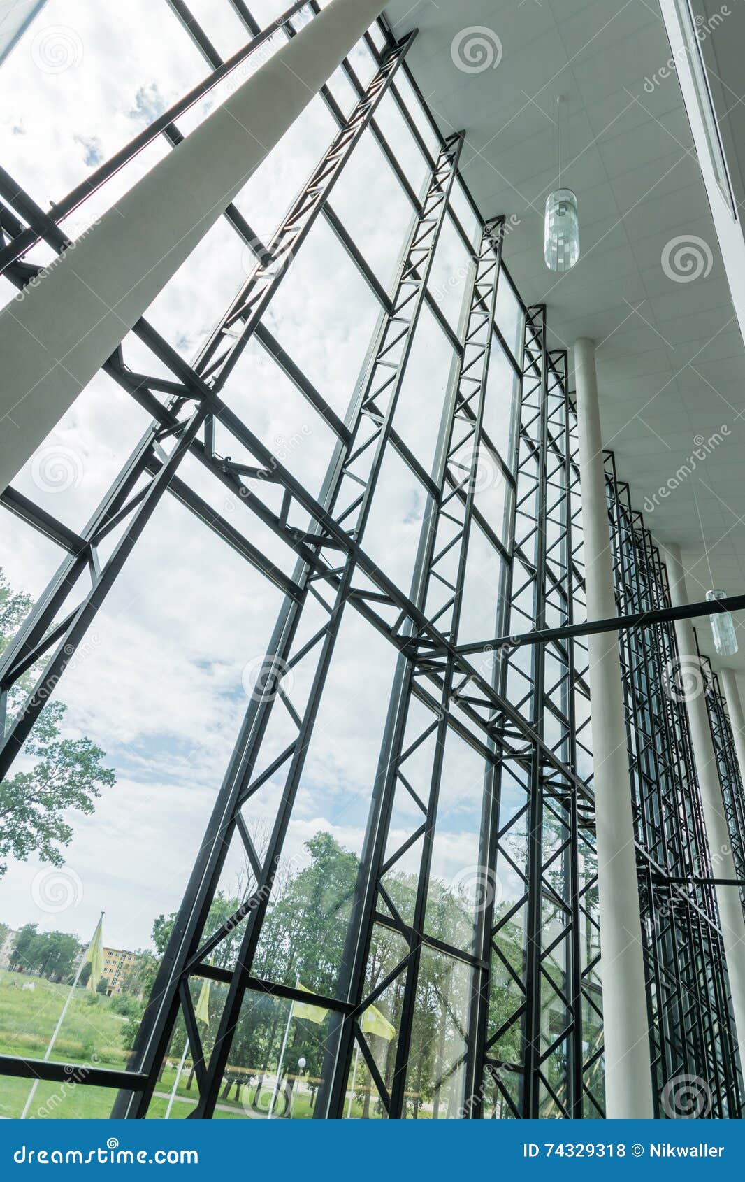 Modern Building Interior. Office Building. Big Bright Windows. Stock ...