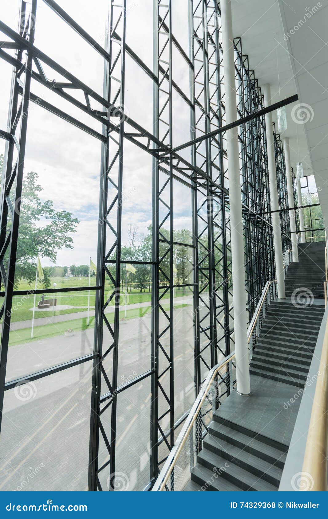 Modern Building Interior. Office Building. Big Bright Windows. Stock ...