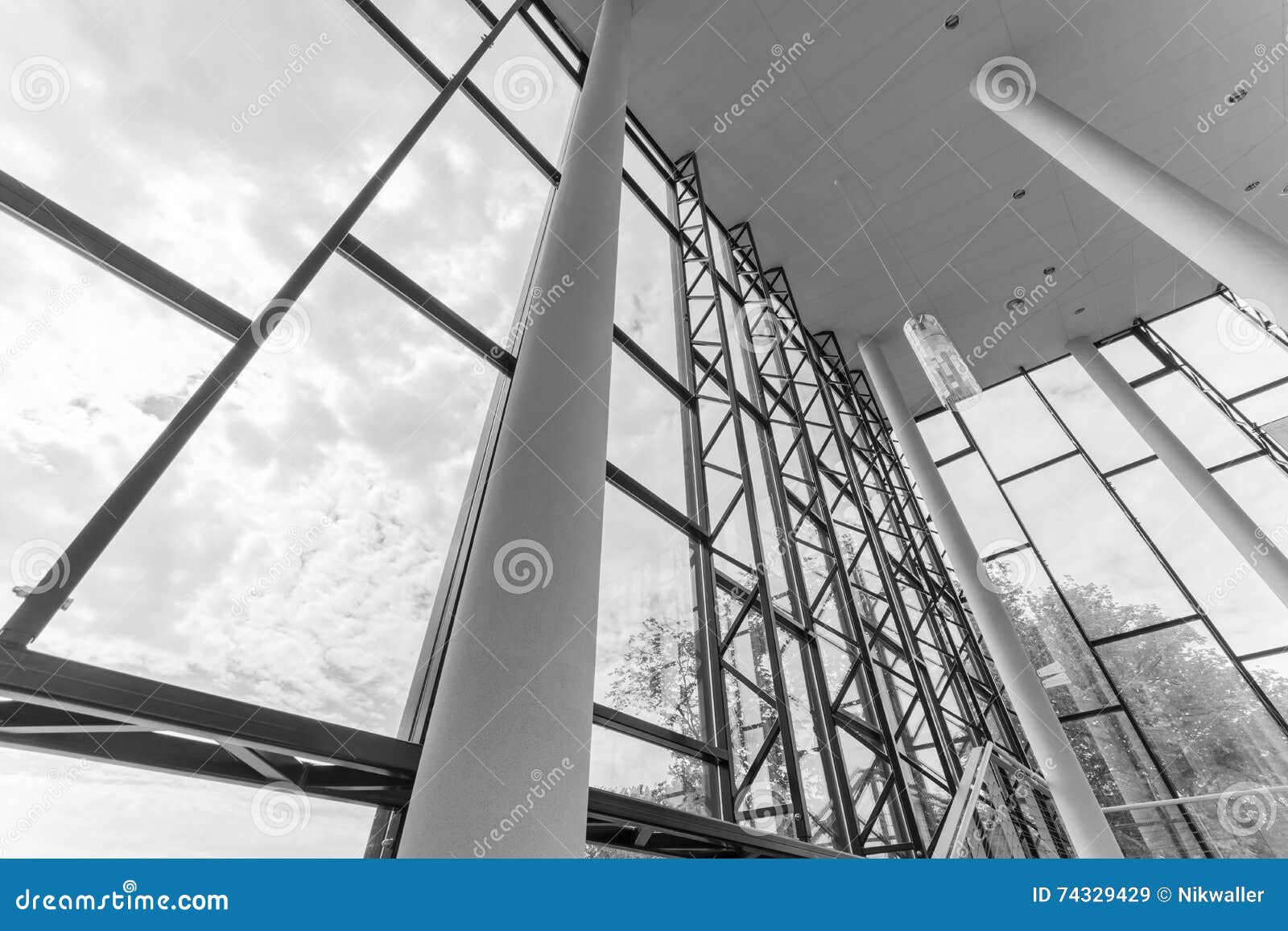 Modern Building Interior. Office Building. Big Bright Windows. Stock ...
