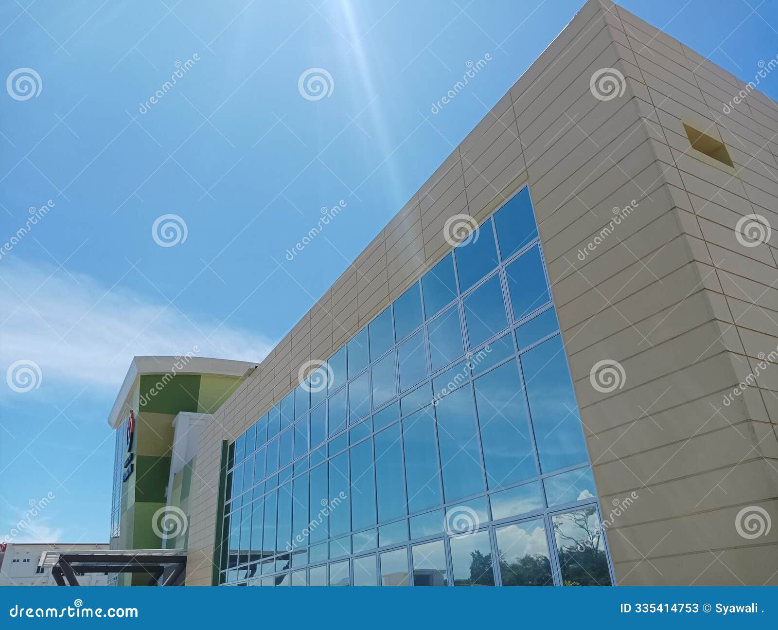 Modern Building with Large Glass Windows Reflecting the Sky Stock Image ...