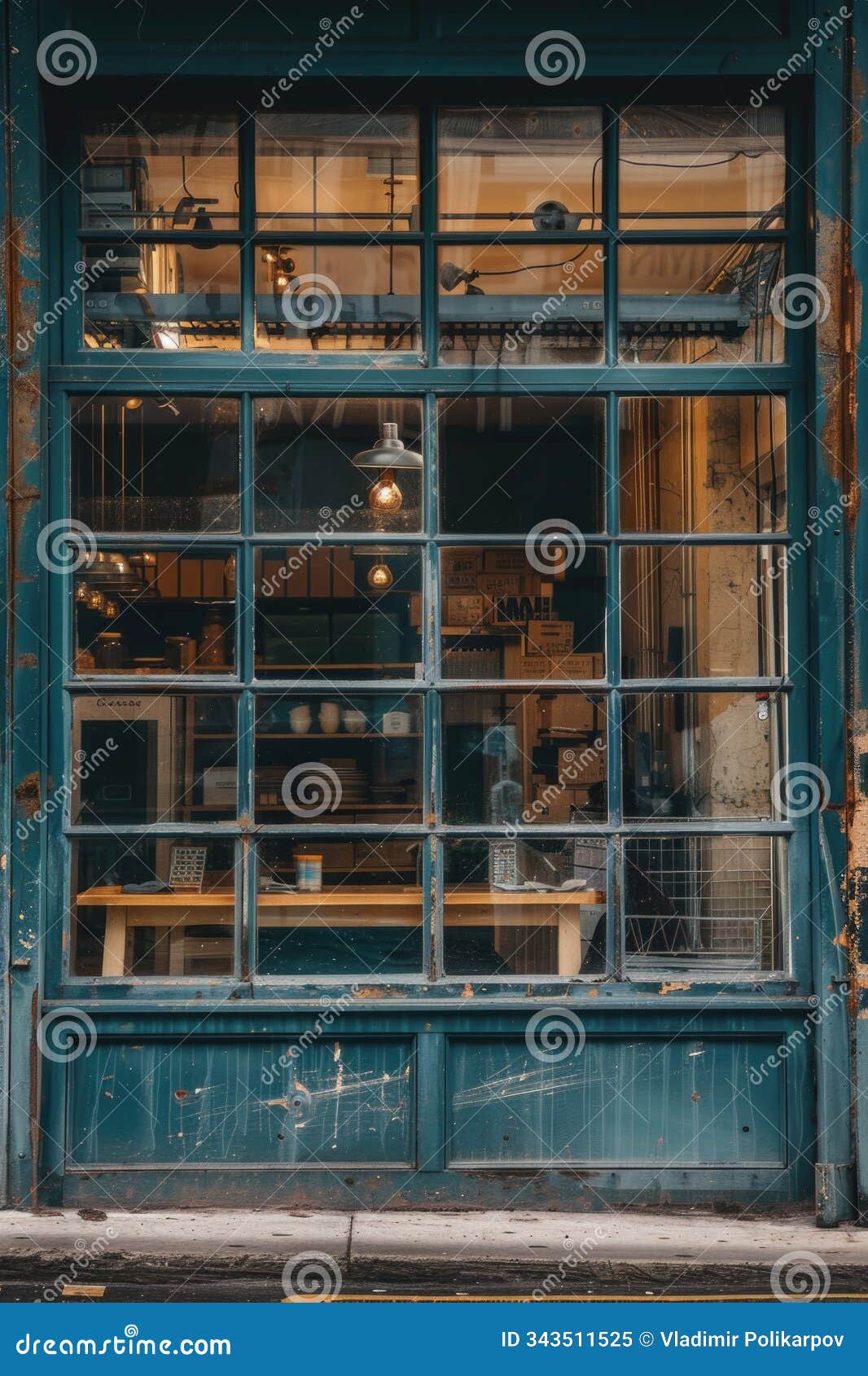 A Modern Building with a Large Window and a Yellow Fire Hydrant on the ...