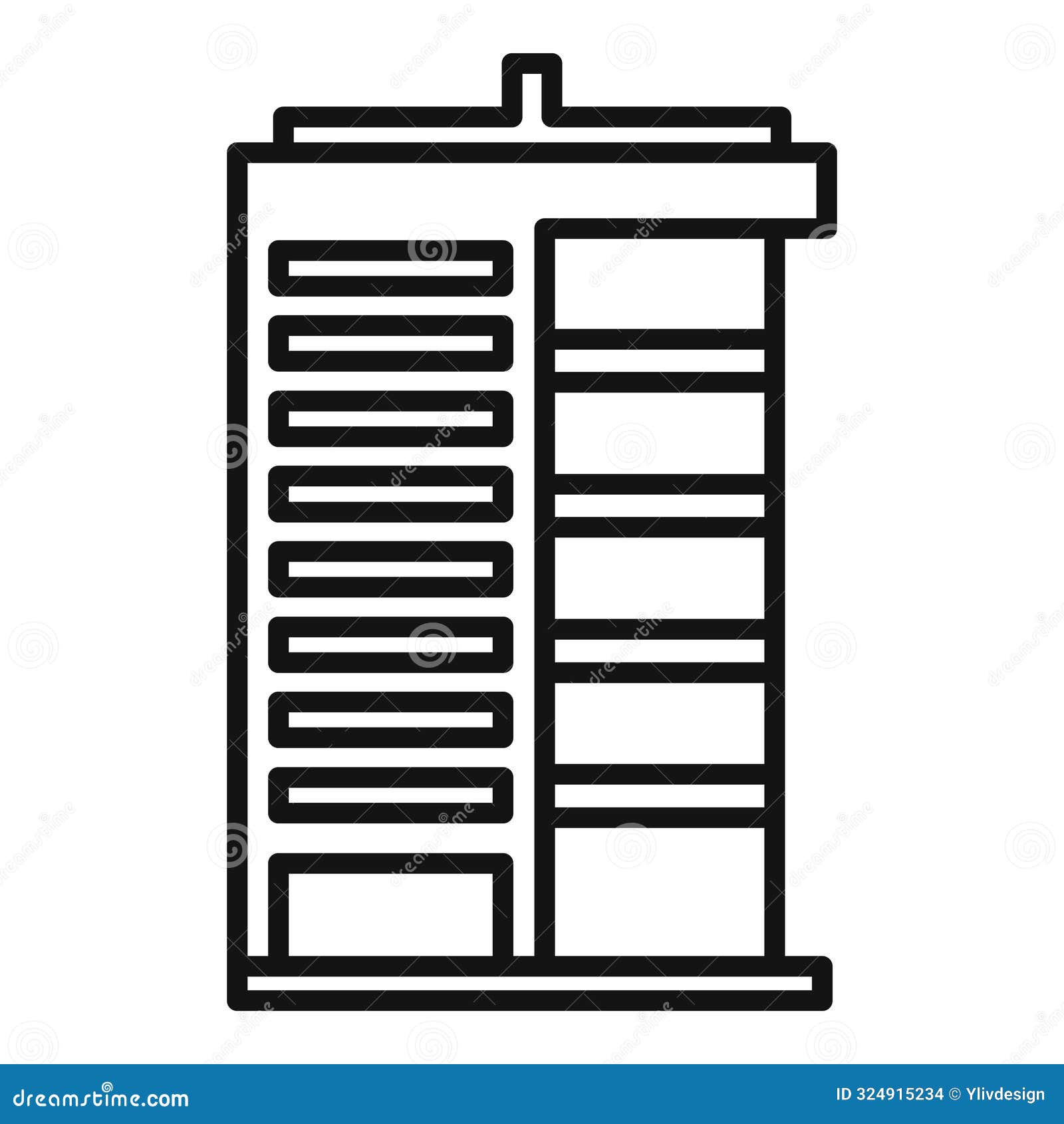 Modern Building with Many Windows is Standing on White Background Stock ...