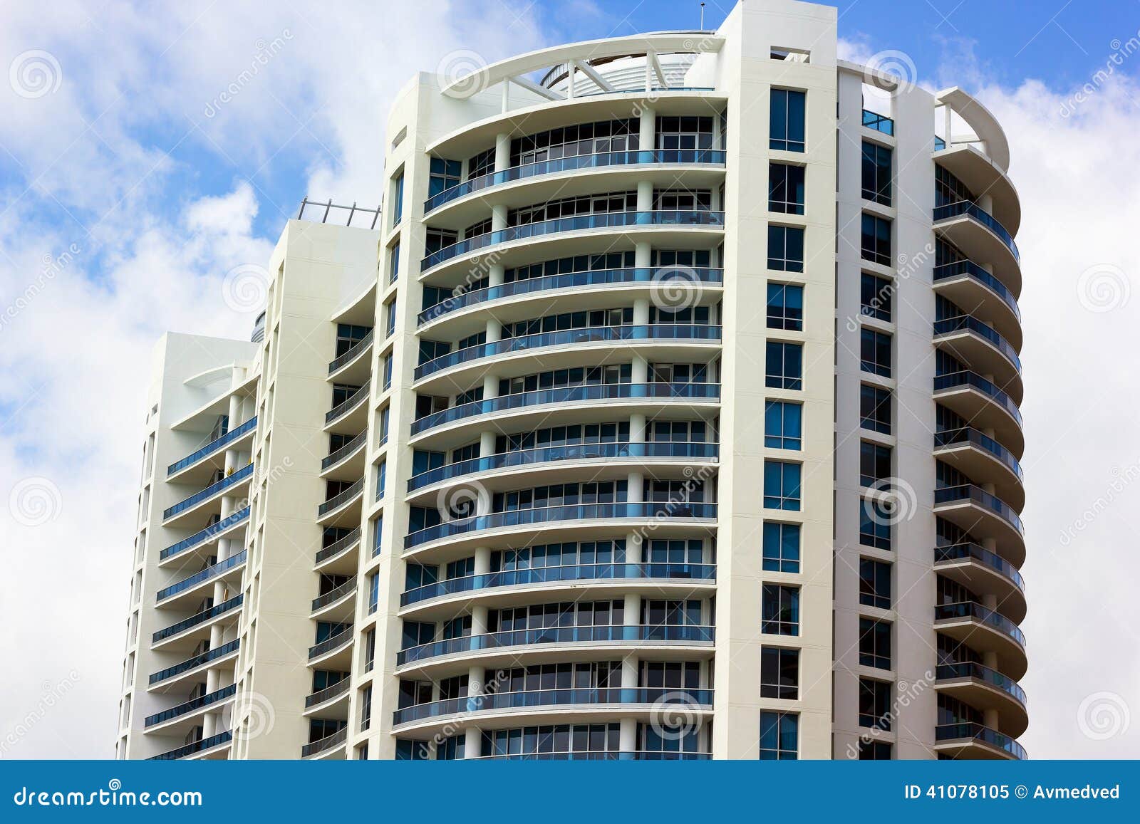 Modern Building in Miami Beach Florida Stock Image - Image of cloud ...
