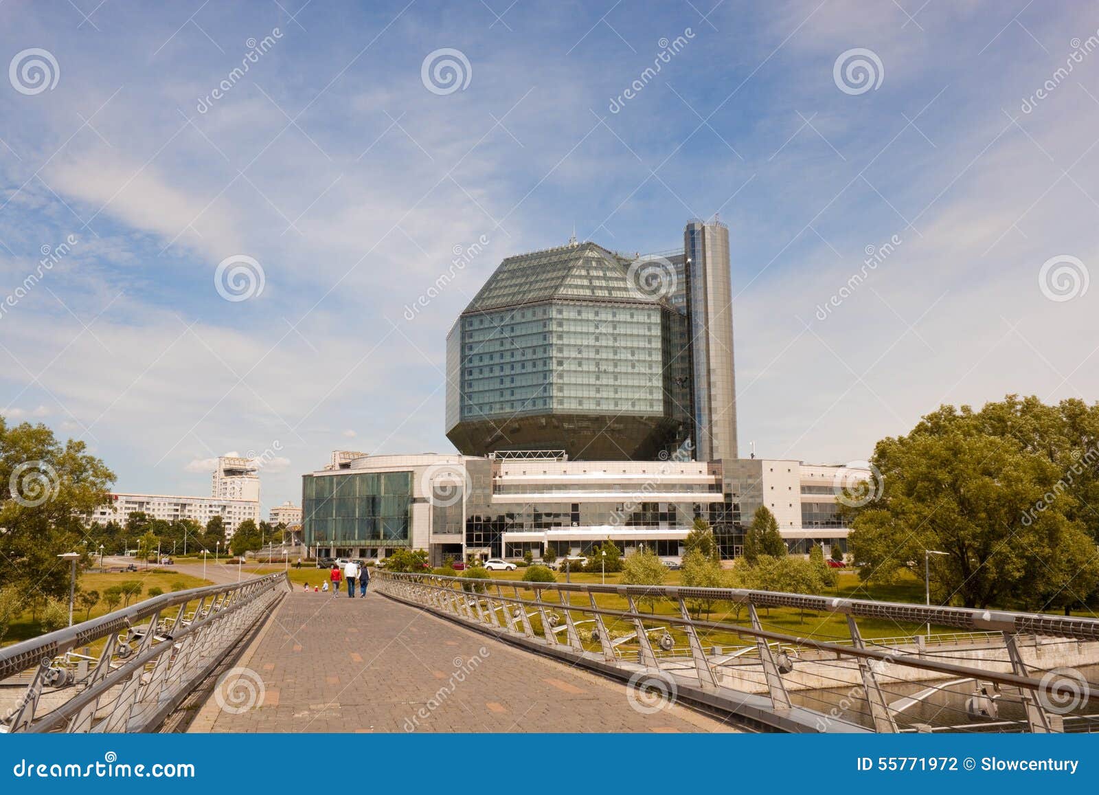 Modern Building of National Library, Minsk Editorial Photography ...
