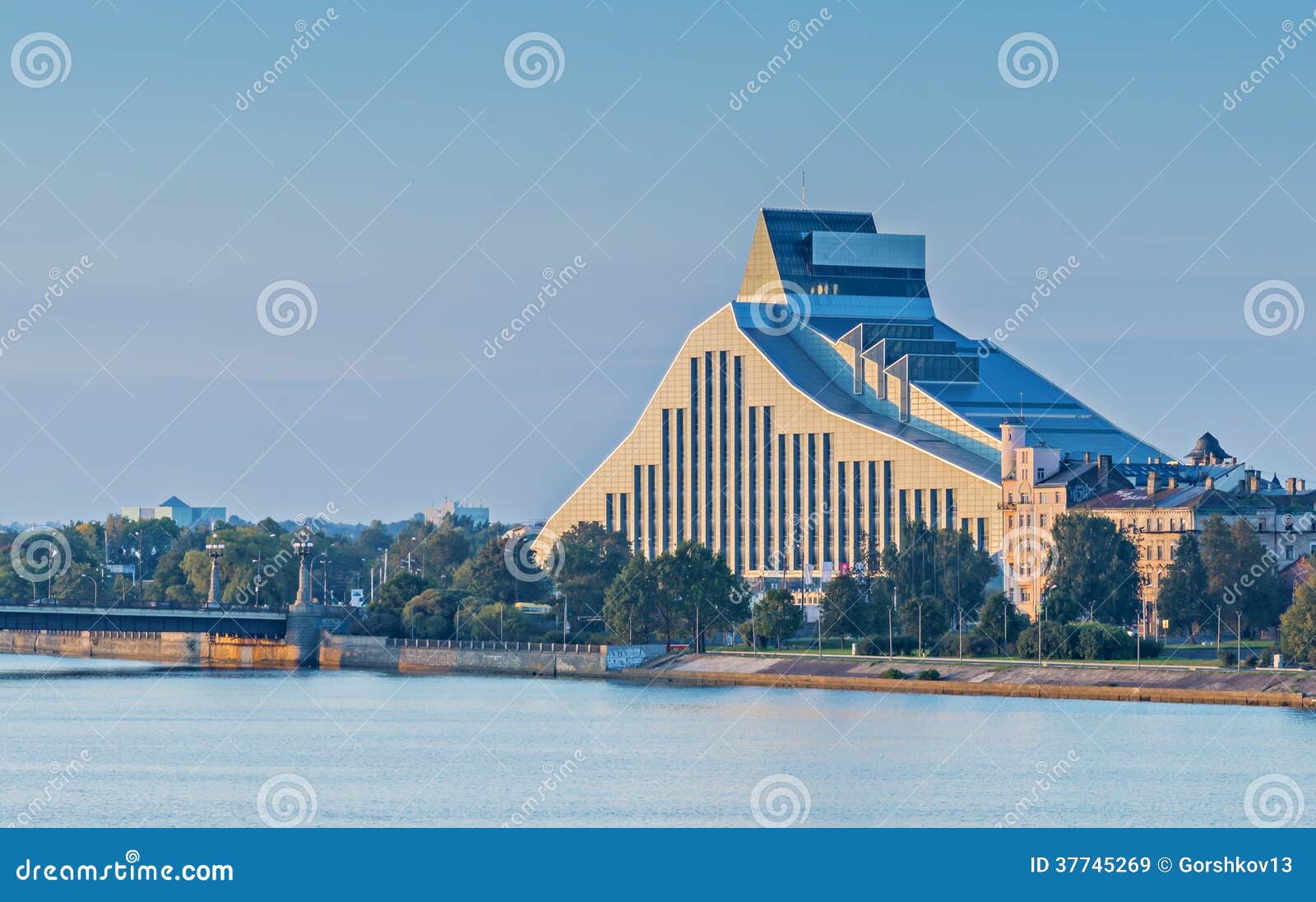 Modern Building of the National Library in Riga Editorial Stock Image ...