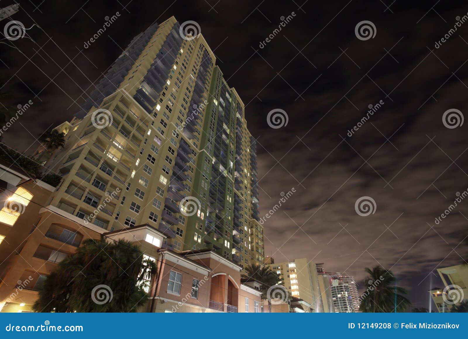 Modern building at night stock photo. Image of night - 12149208