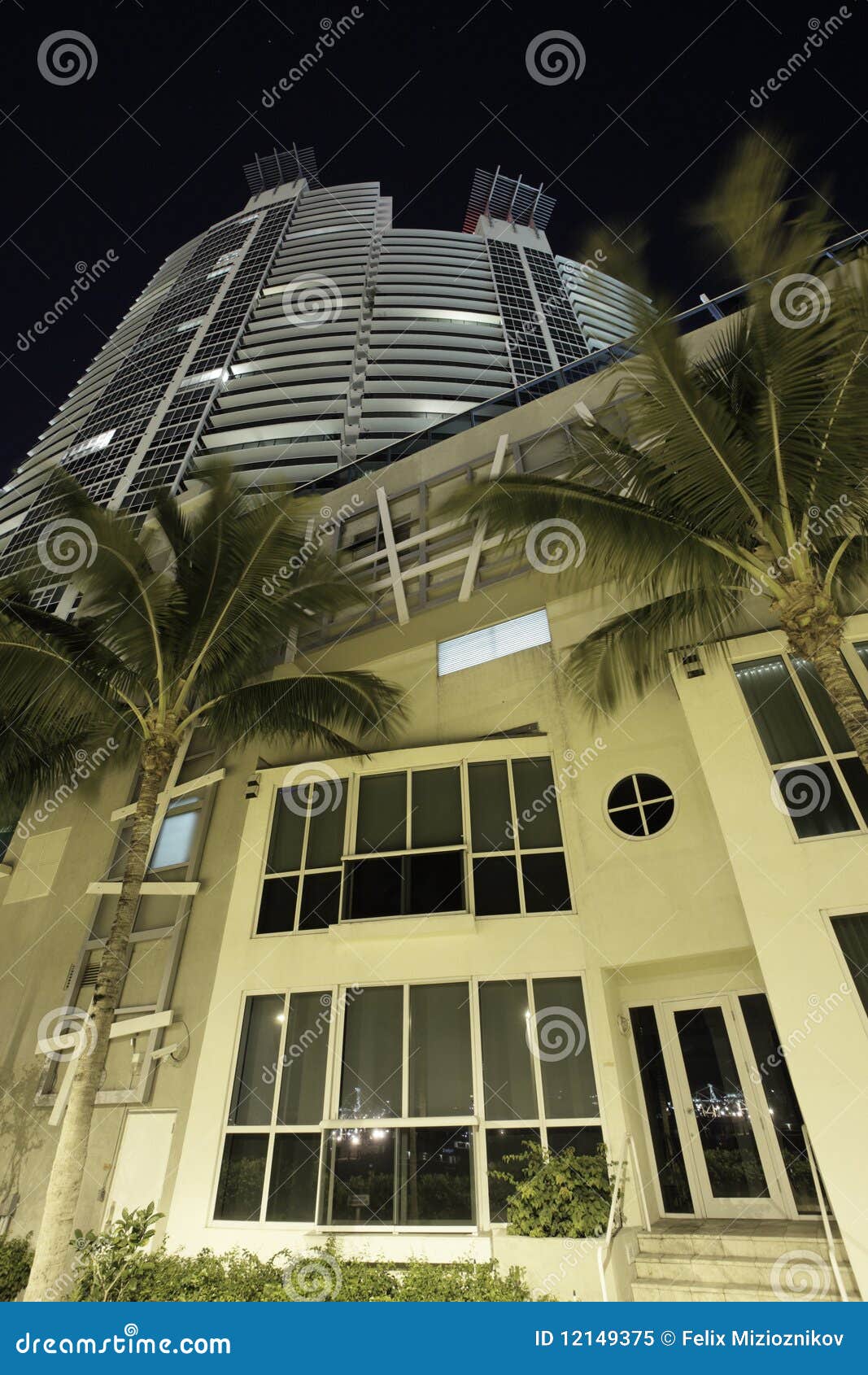 Modern building at night stock image. Image of black - 12149375