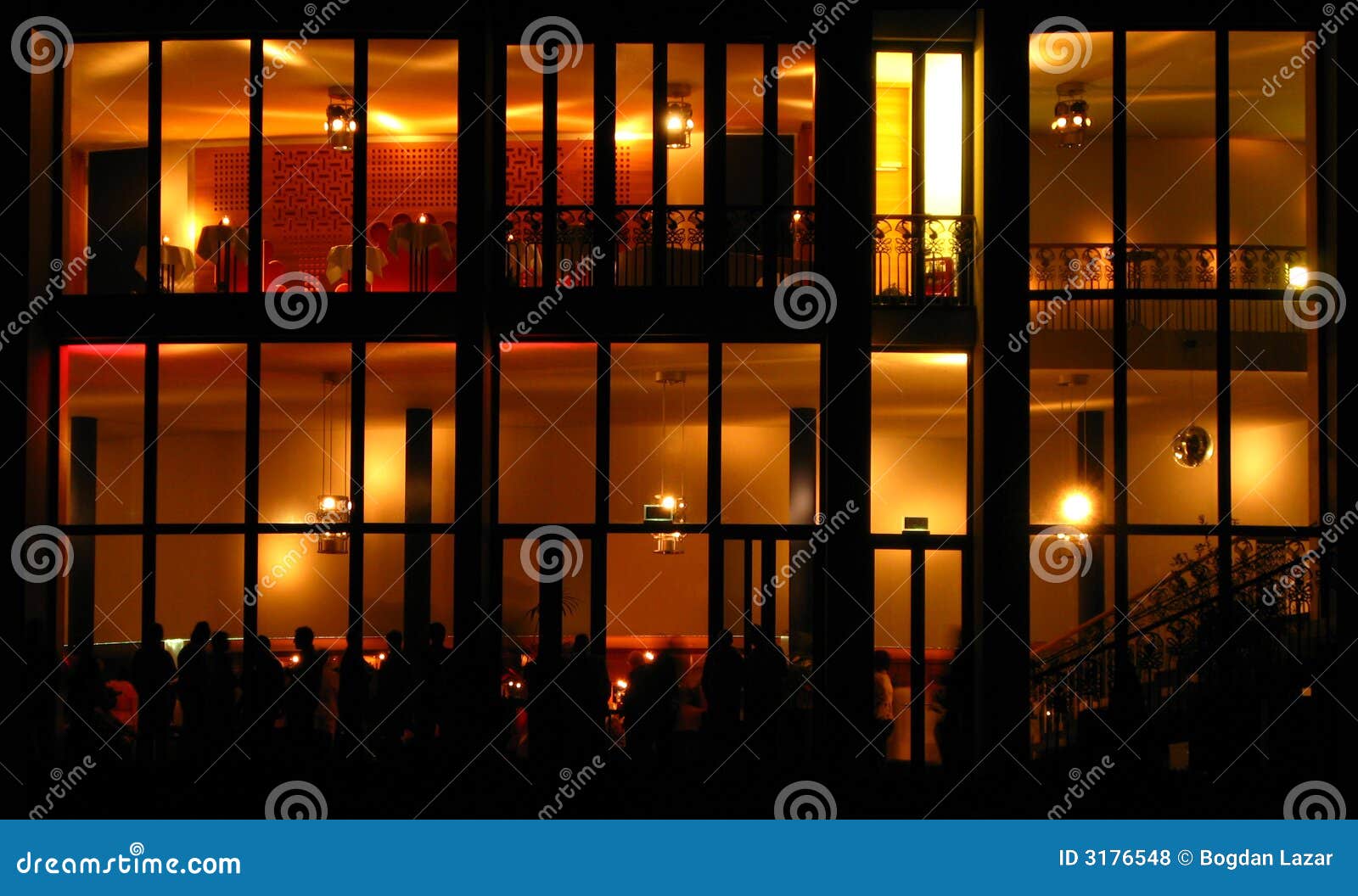 Modern building at night stock photo. Image of event, still - 3176548