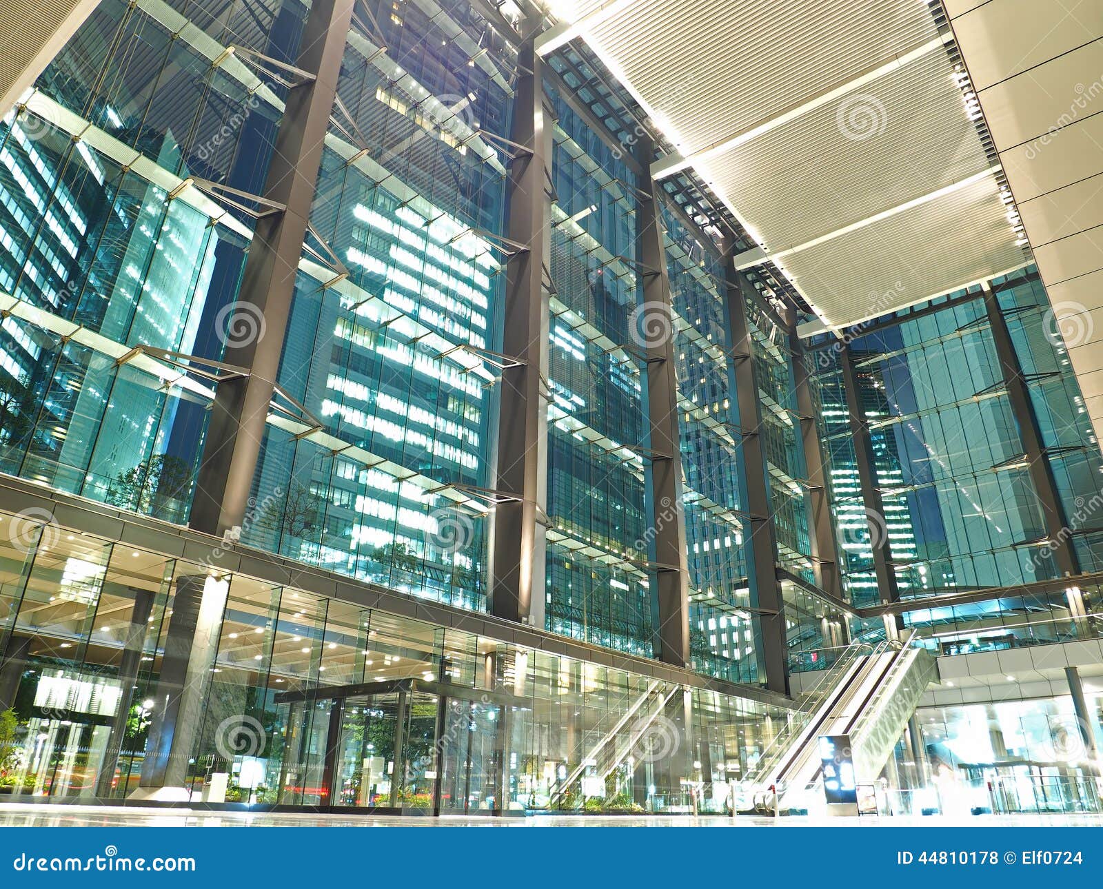 Modern building at night stock photo. Image of frame - 44810178