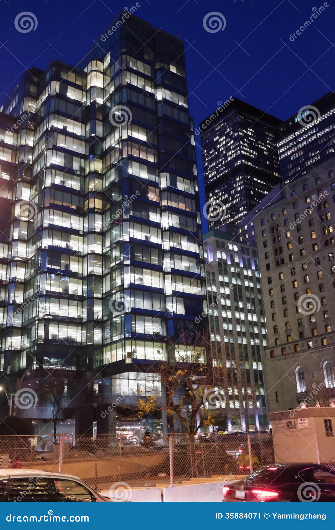 Modern building at night stock image. Image of light - 35884071