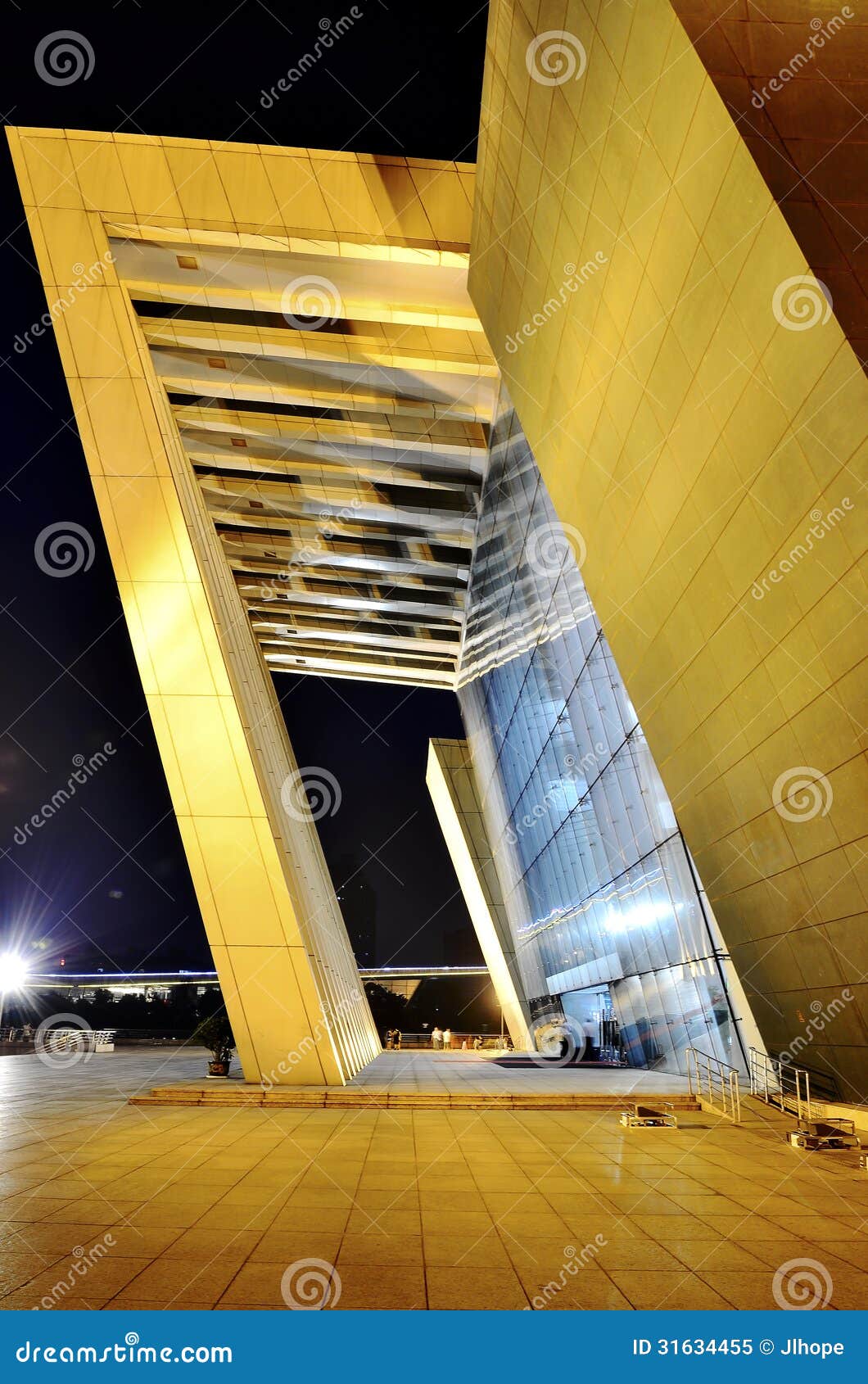 Modern Building Night Scene Stock Image - Image of modern, structure ...