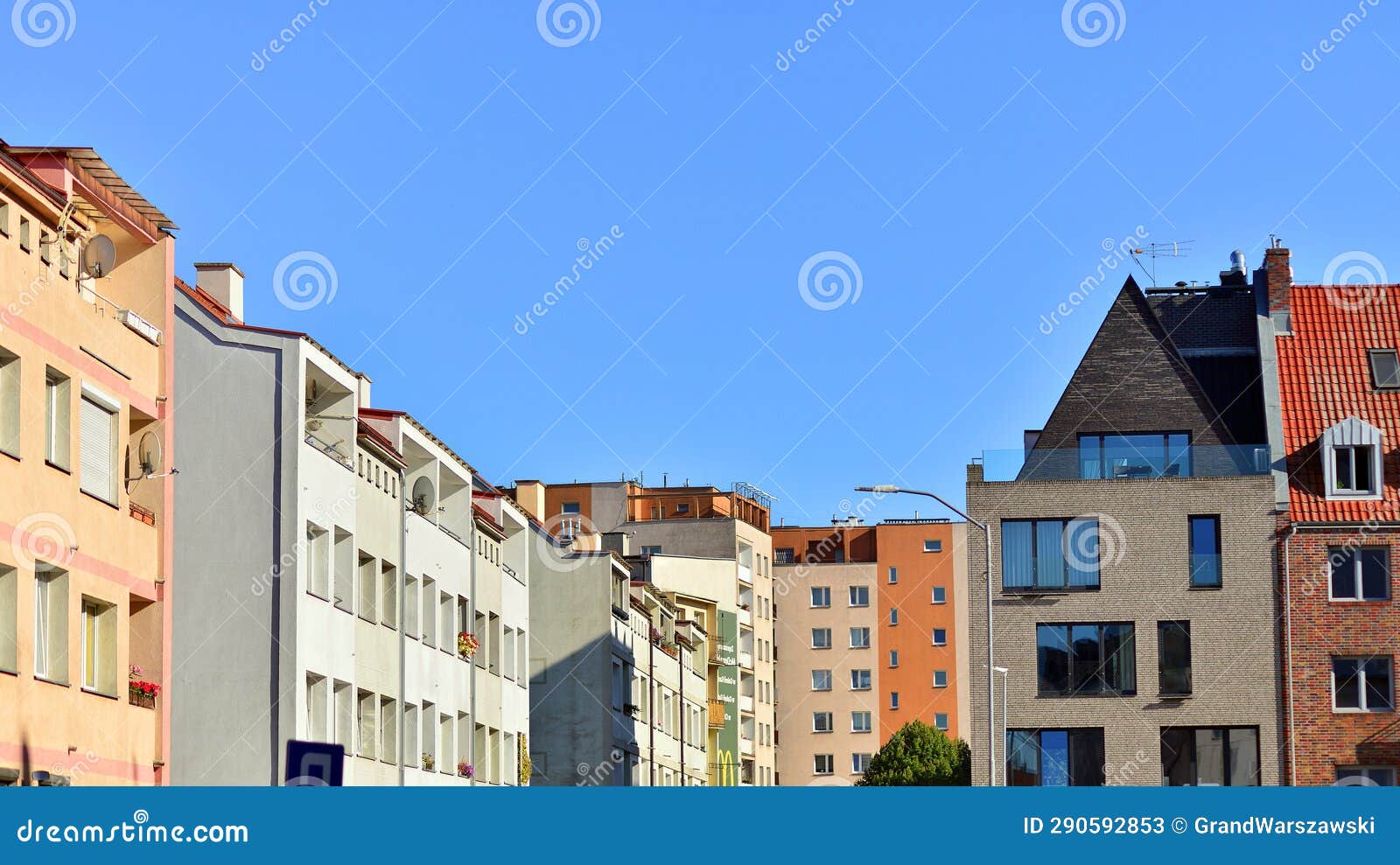 A Modern Tenement House in the City. Stock Image - Image of downtown ...