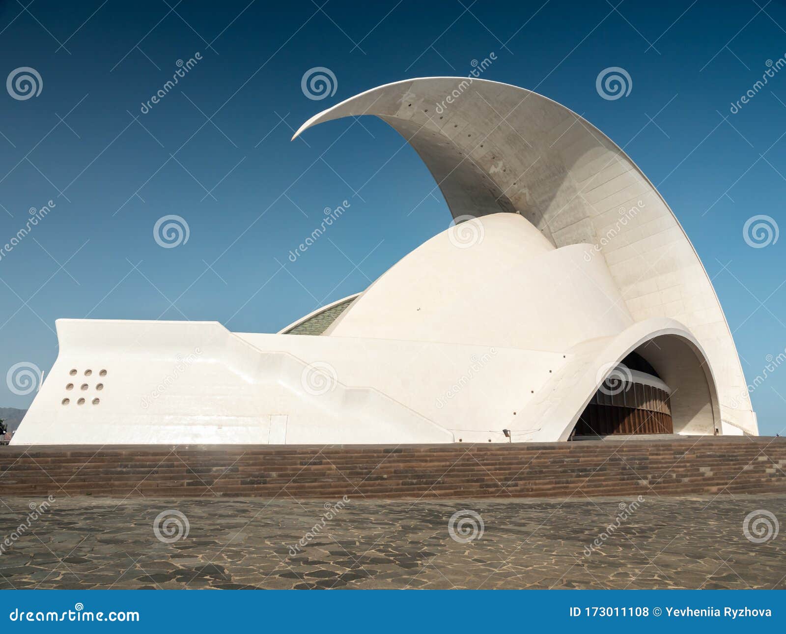 Modern Building of Opera Theater with Complex Architecture on Tenerife ...