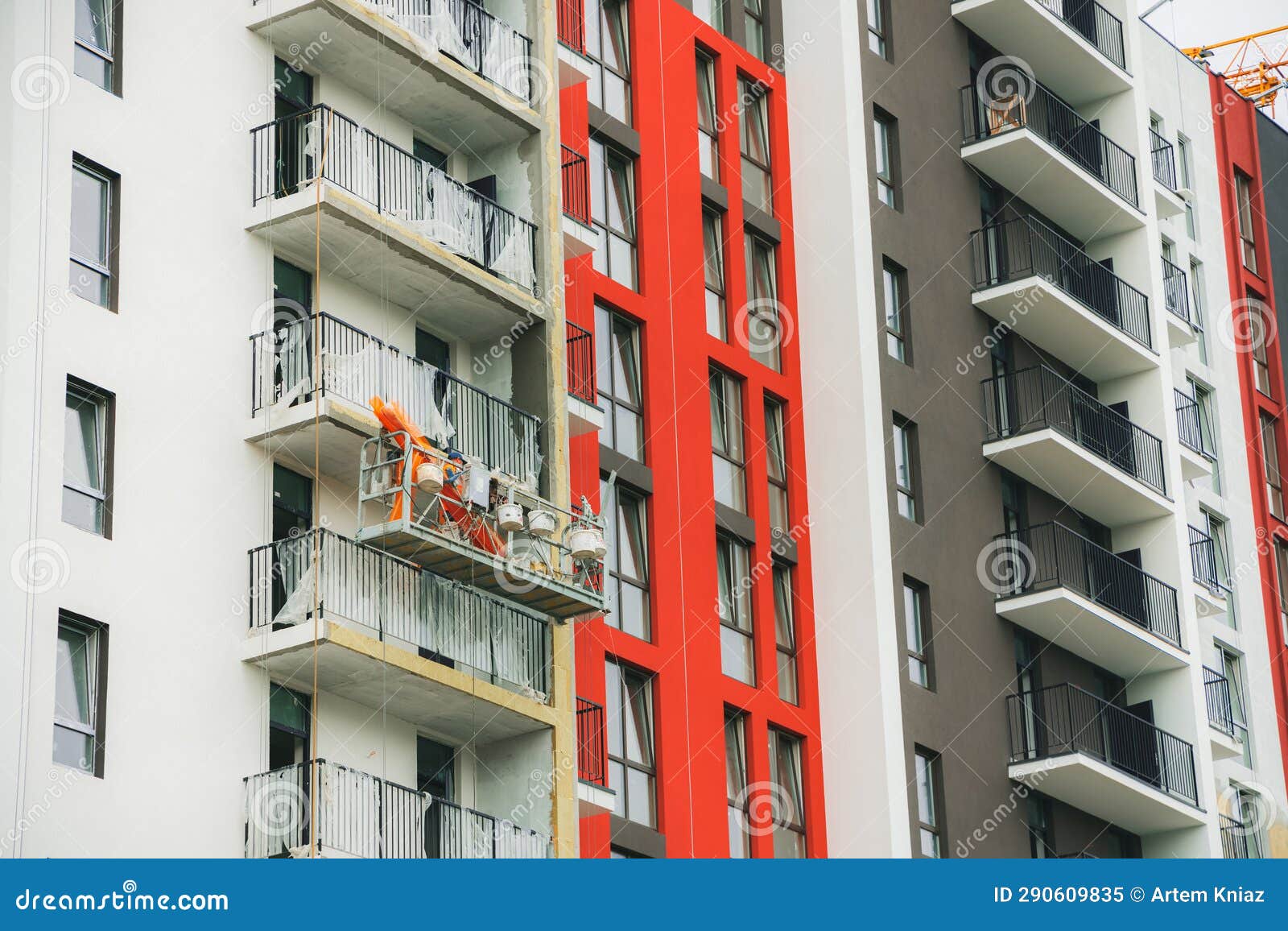 Building Panel House Interior With Flight Stairs And Green Walls ...