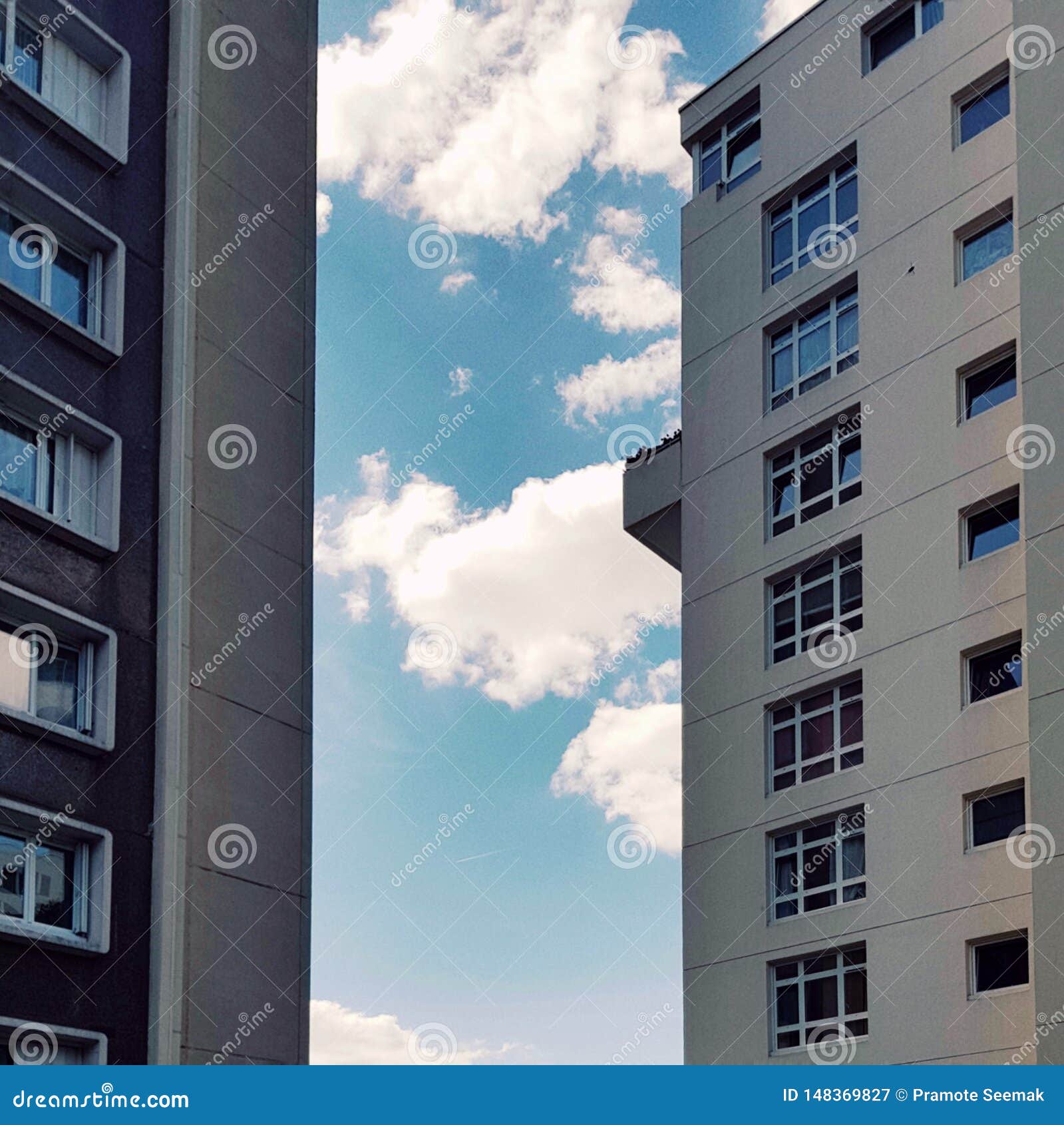 Modern Building in Paris and the Beautiful Blue Sky Stock Image - Image ...