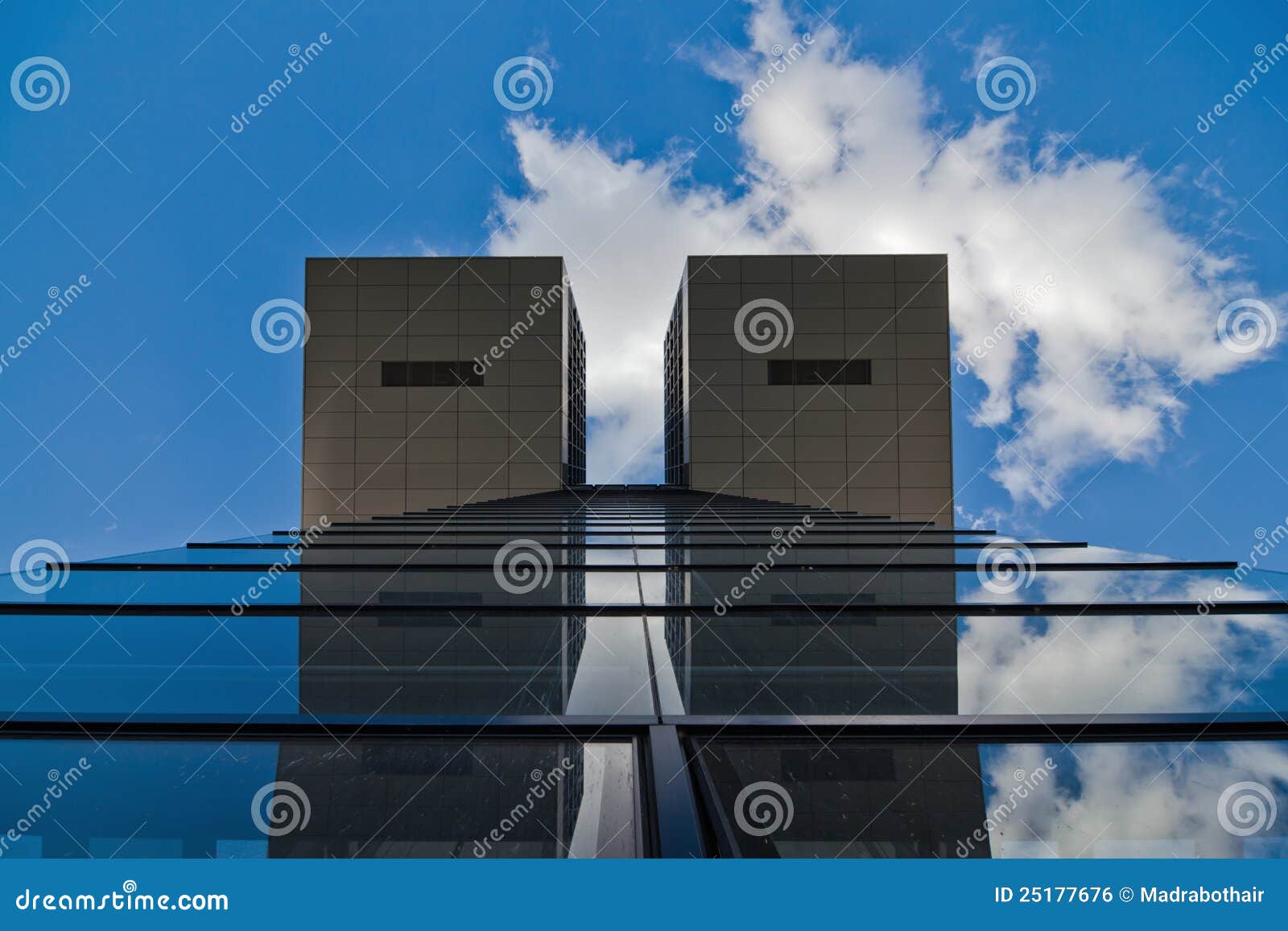 Modern Building with Reflections Stock Photo - Image of cloud, modern ...
