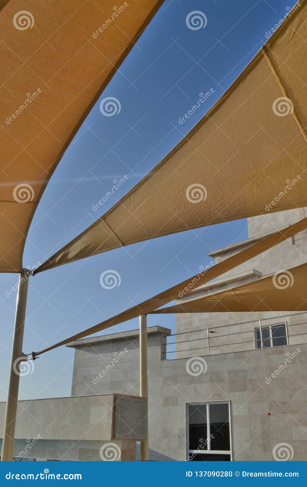 Modern building with sails stock photo. Image of light - 137090280