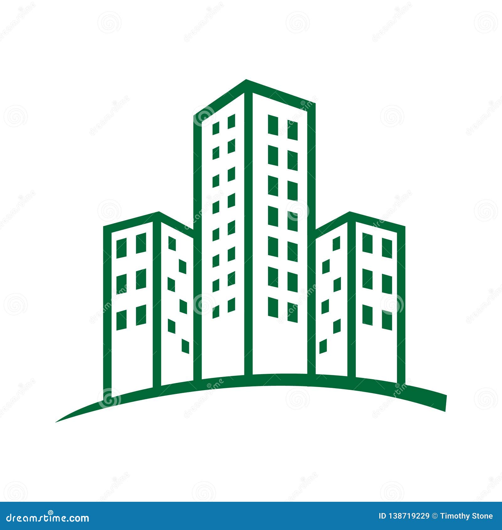 Modern Building Skyline Vector Illustration Stock Vector - Illustration ...