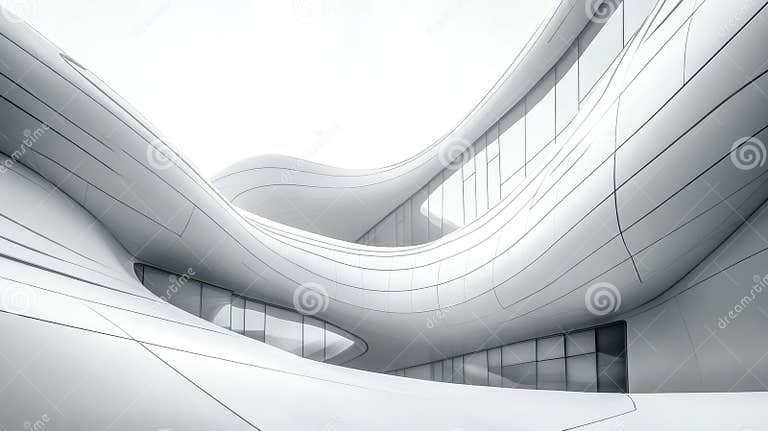 Modern Building Structure with Sleek Functional Lines Creating Abstract ...