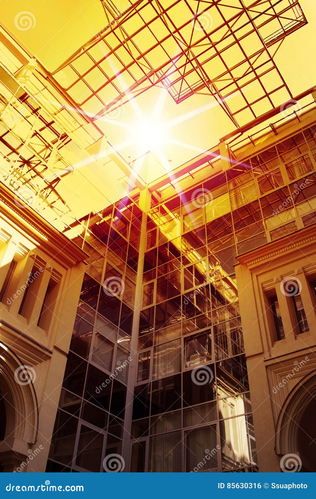 Modern building at sun day stock photo. Image of glass - 85630316