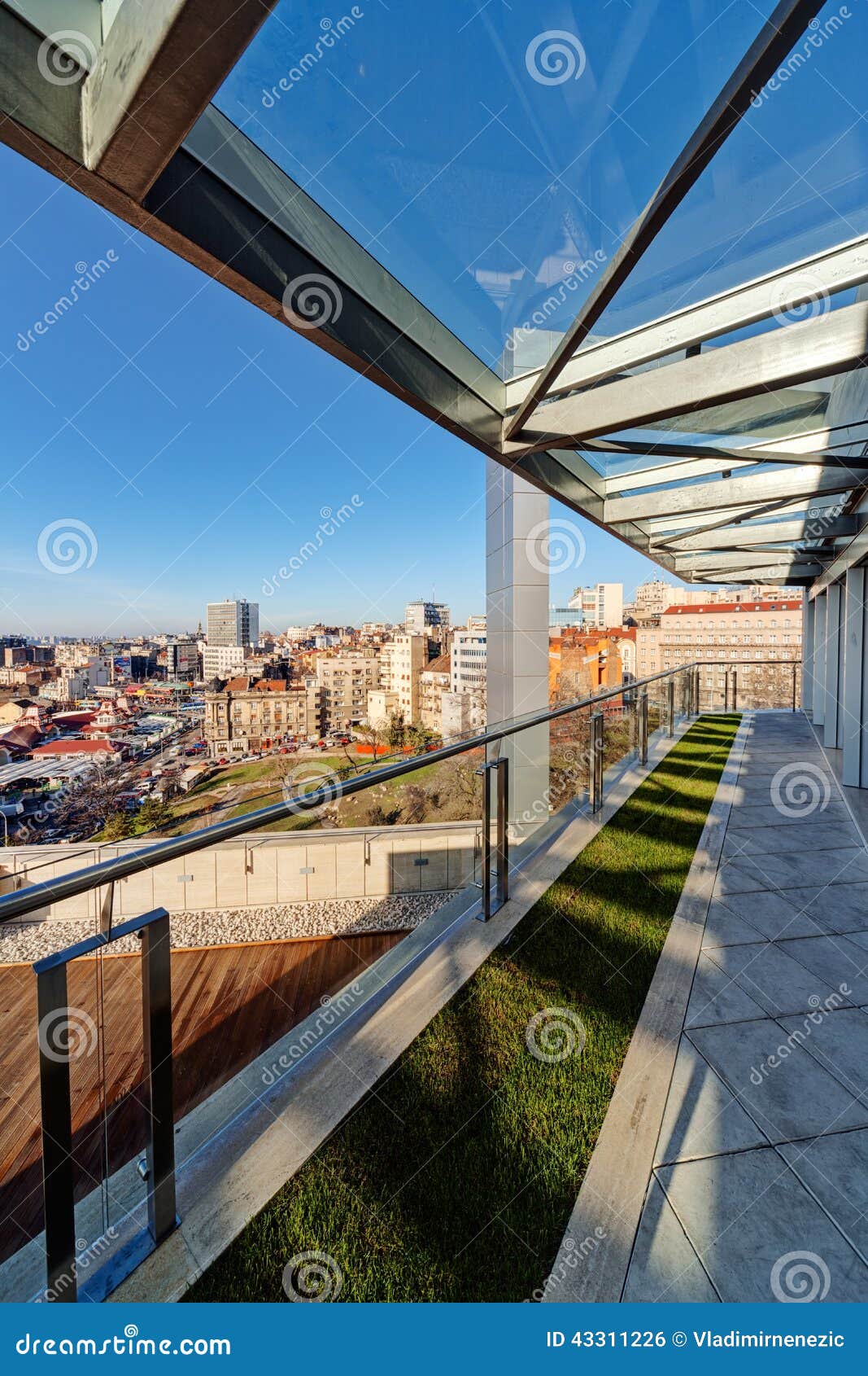 Modern building terrace stock photo. Image of garden - 43311226