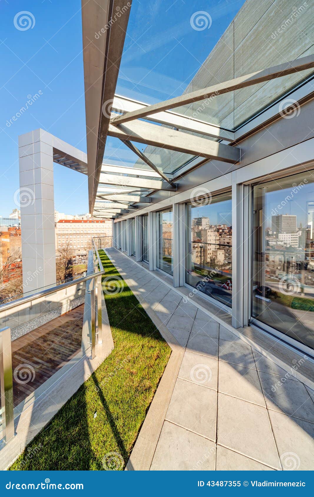 Modern building terrace stock image. Image of construction - 43487355