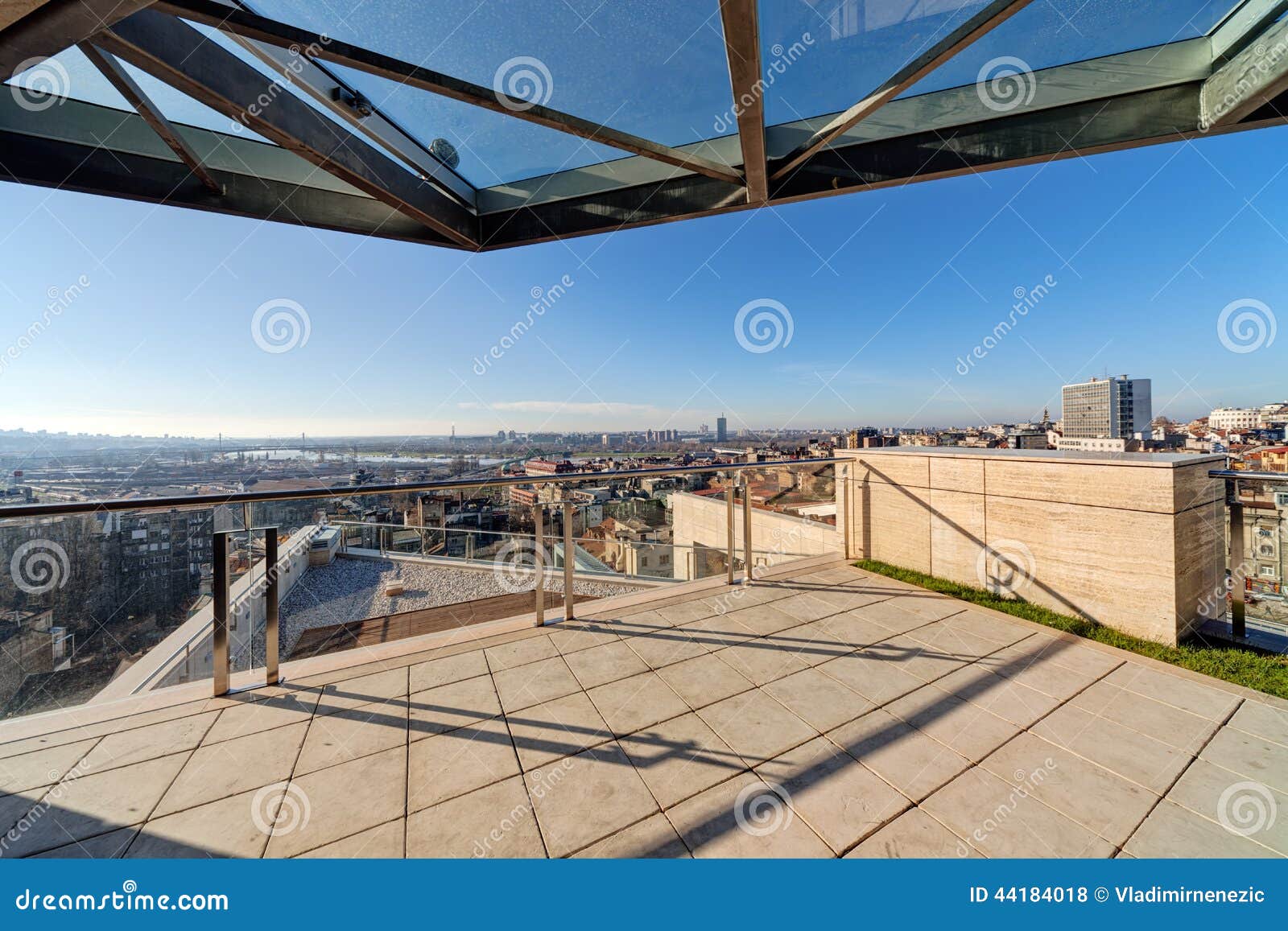 Modern building terrace stock photo. Image of house, contemporary ...