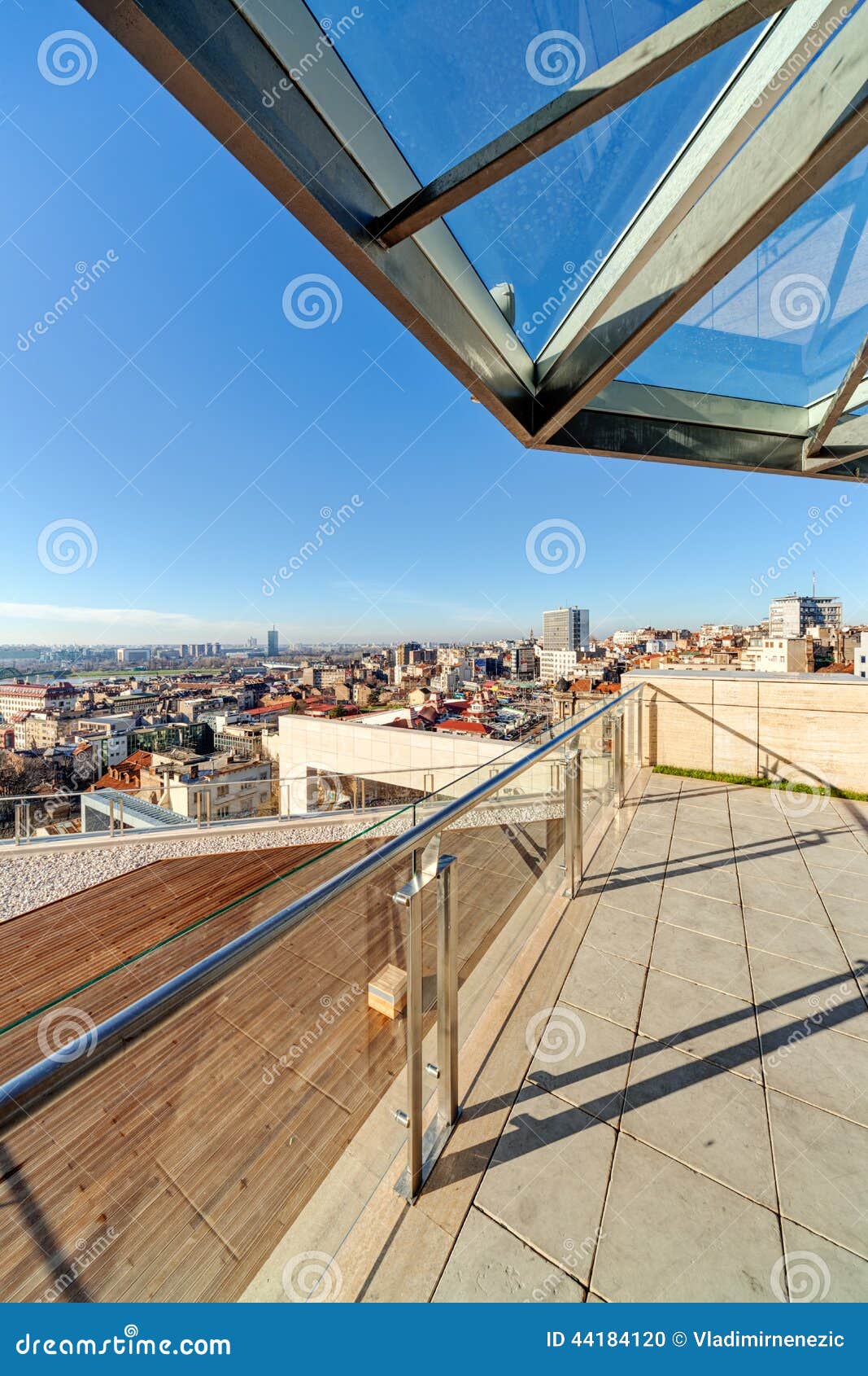 Modern building terrace stock photo. Image of center - 44184120