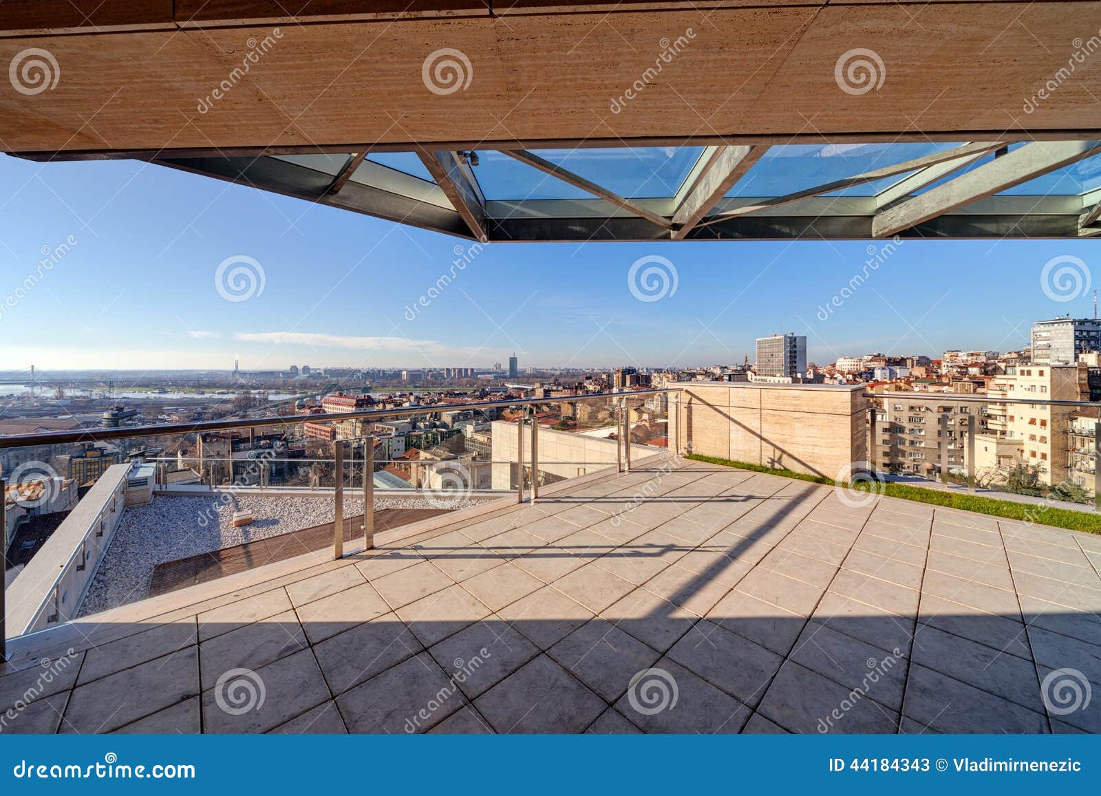 Modern building terrace stock image. Image of balcony - 44184343