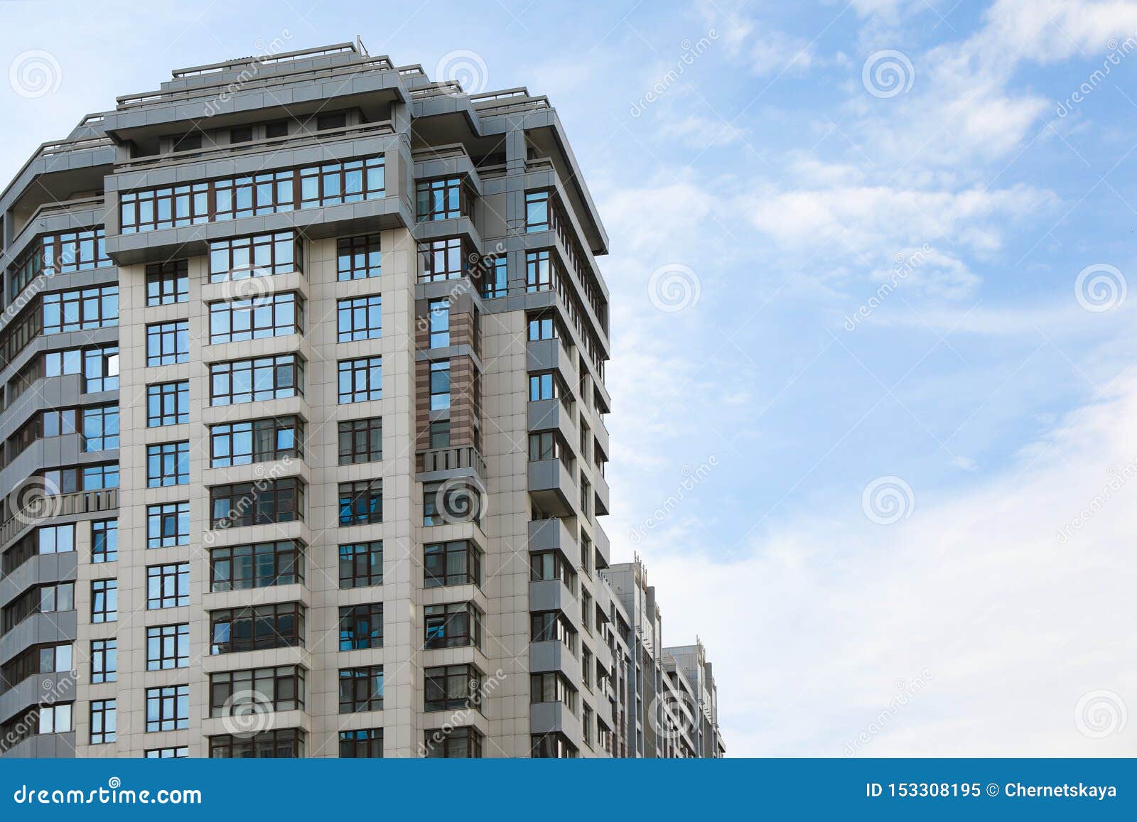 Modern Building with Tinted Windows Against Sky Stock Image - Image of ...