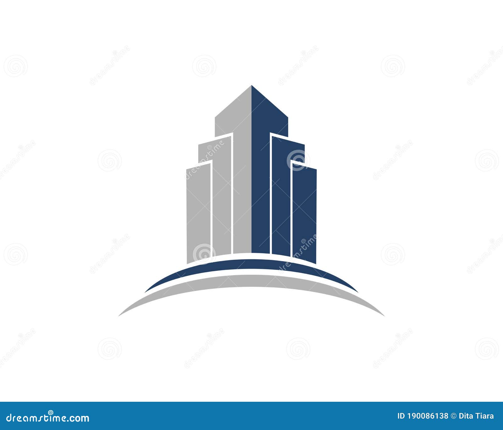 Modern Building Tower in Two Colors Stock Vector - Illustration of ...