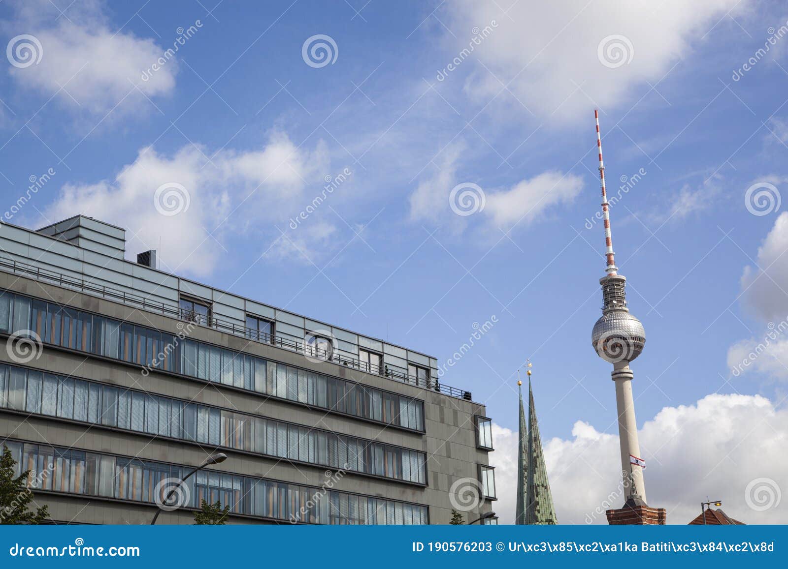 A Modern Building and a TV Tower Editorial Stock Photo - Image of ...
