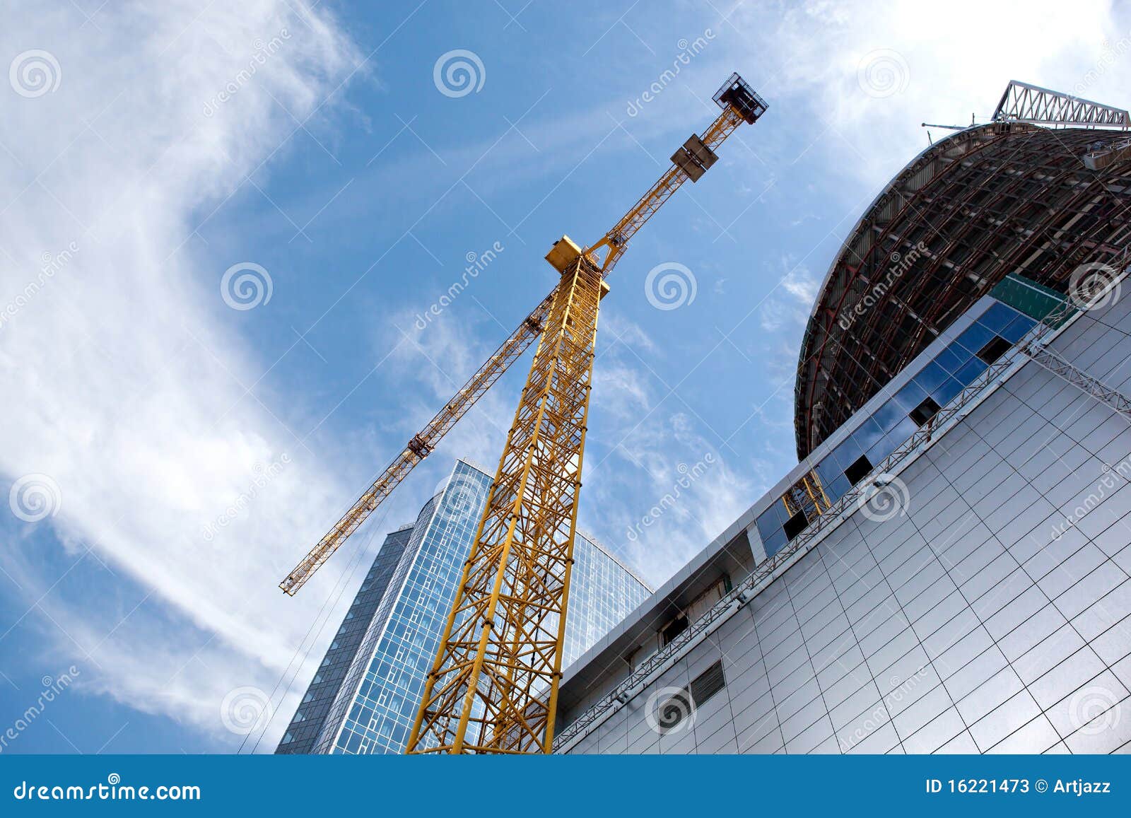 Modern Building Under Construction Stock Image - Image of industrial ...
