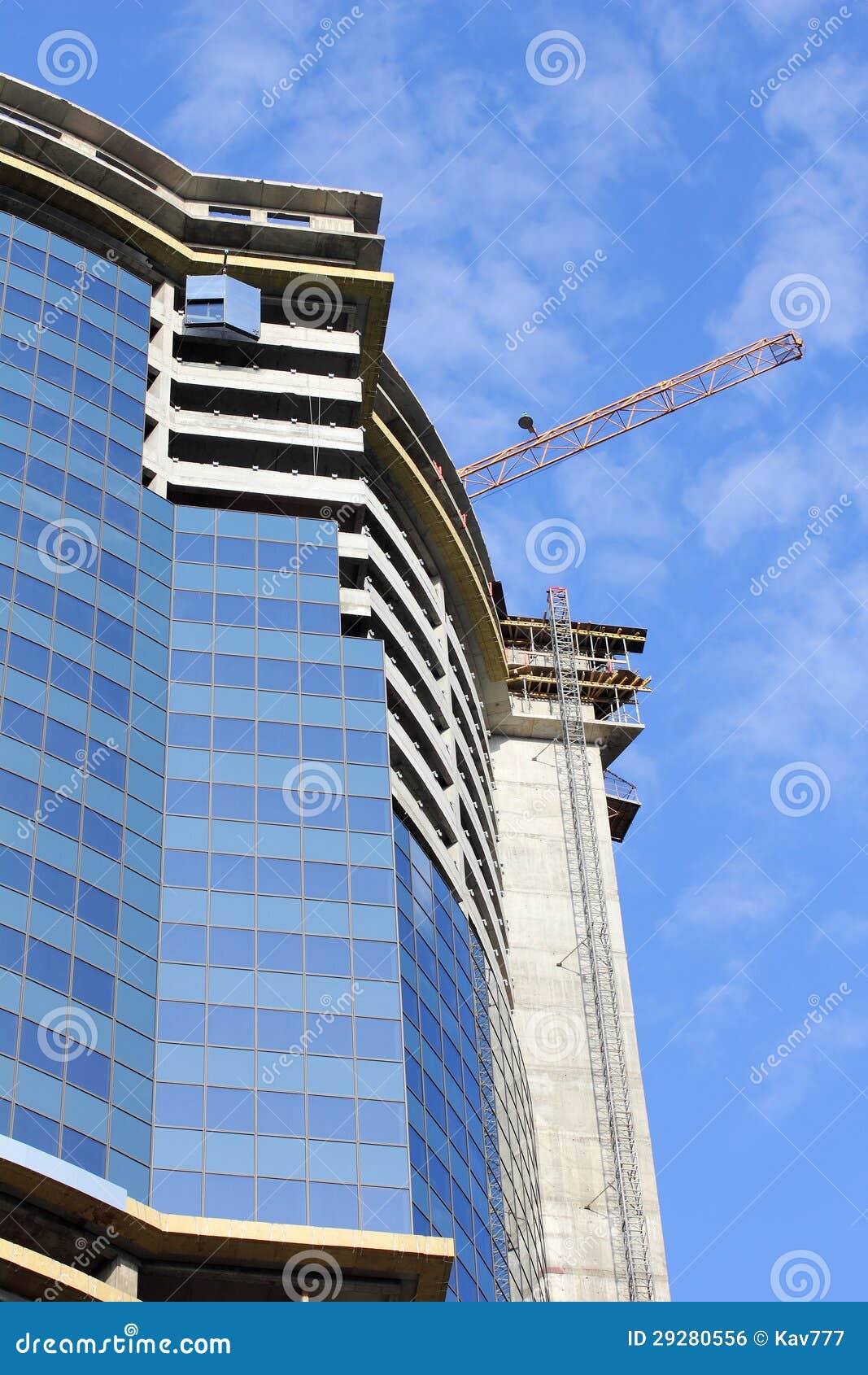 Modern Building Under Construction Against Blue Sky Stock Photo - Image ...