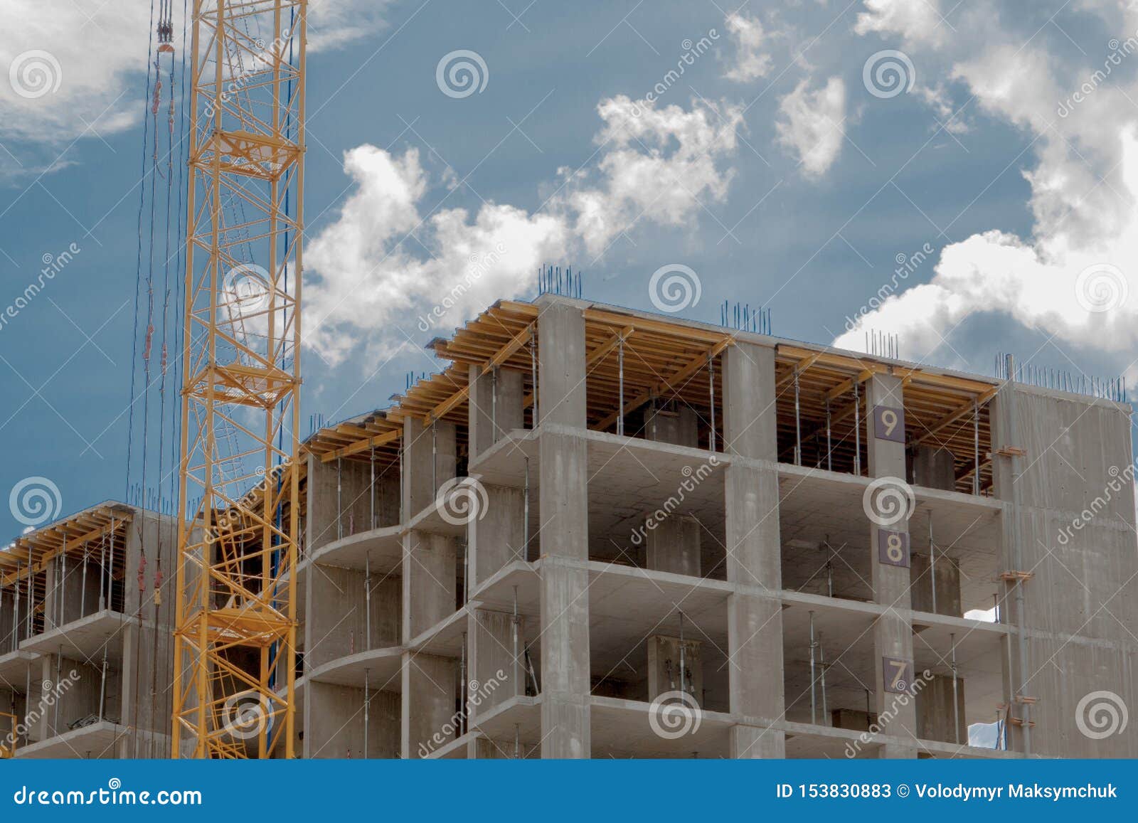 Modern Building Under Construction Detail, Concrete Frame, Indow ...
