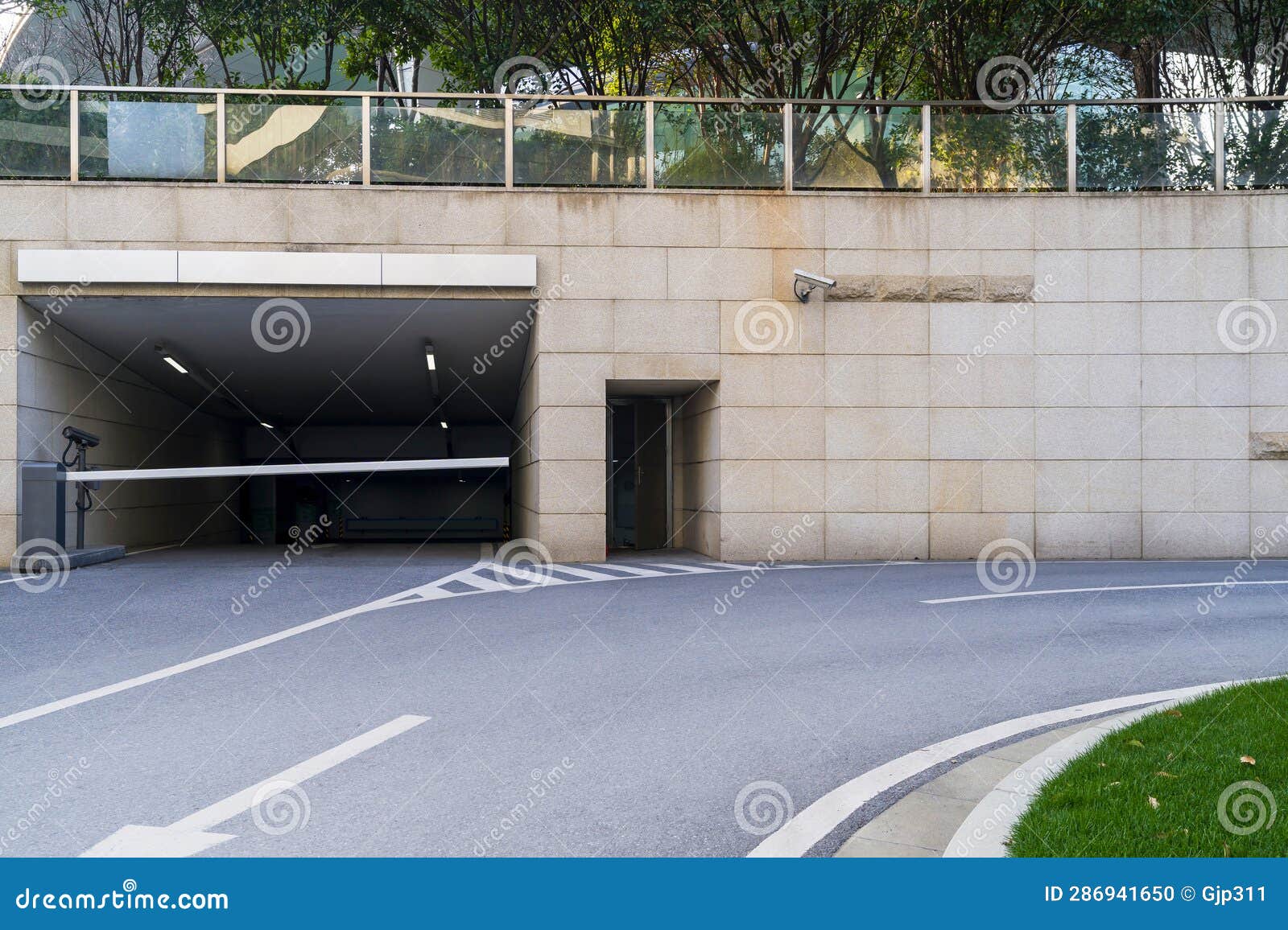 Modern Building Underground Parking Lot Exit Stock Photo - Image of ...