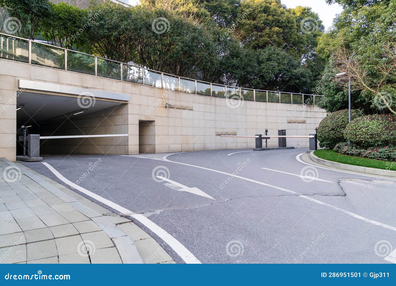 Modern Building Underground Parking Lot Exit Stock Image - Image of ...