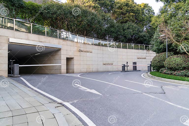 Modern Building Underground Parking Lot Exit Stock Image - Image of ...