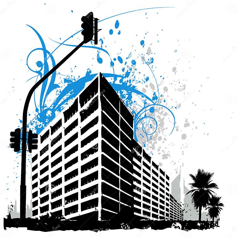 Modern building vector stock vector. Illustration of copy - 6155405