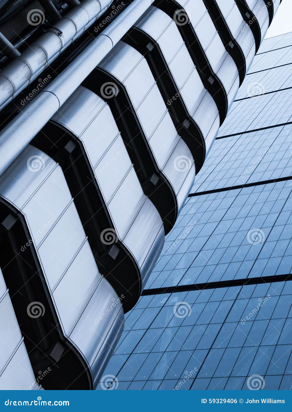 Modern Building Vertical Abstract Design with Glass Windows Stock Photo ...