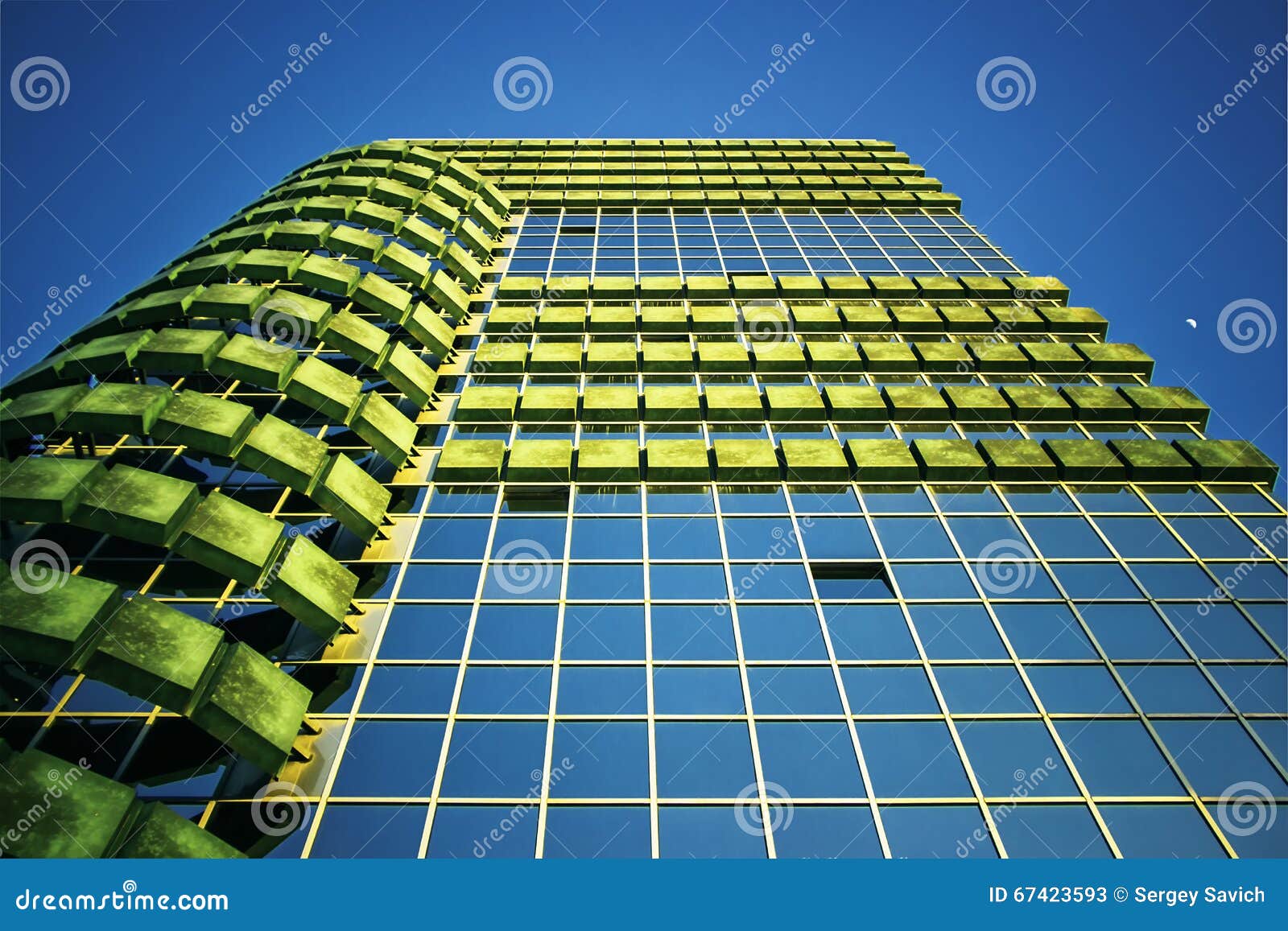 Modern Building View from Below Stock Image - Image of glassed ...