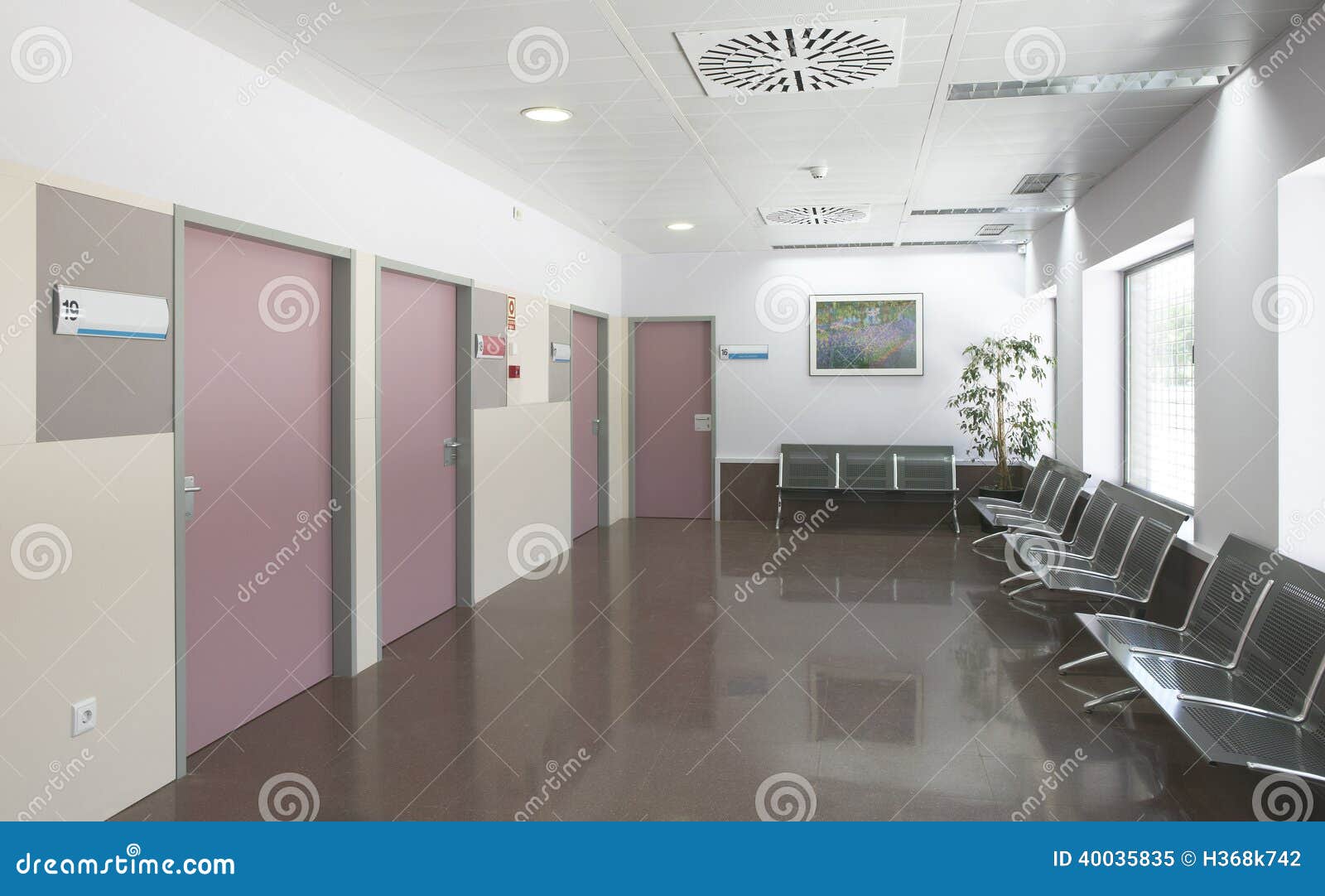 Modern Building Waiting Area. Horizontal. Stock Image - Image of light ...