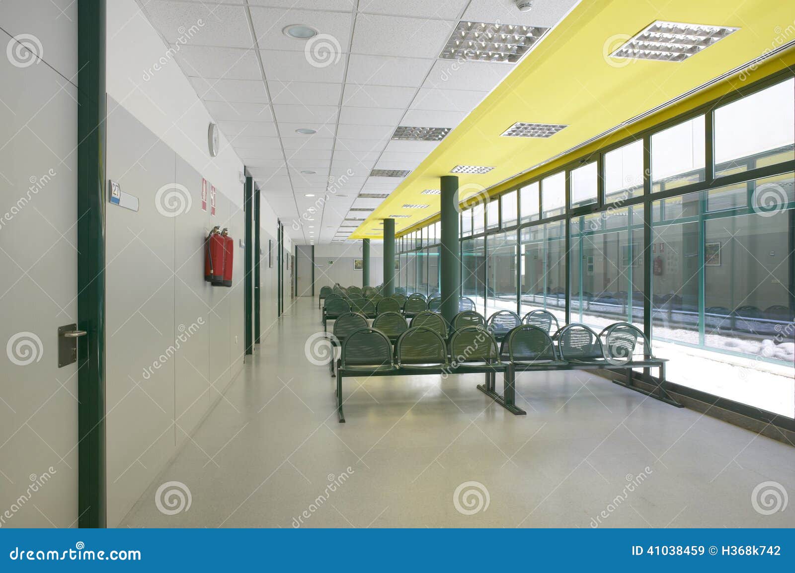 Modern Building Waiting Area with Seats Stock Image - Image of area ...
