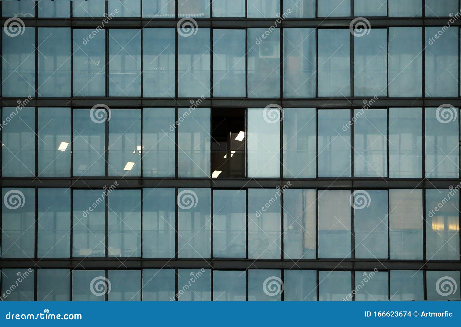 Modern Building Wall with One Window Open Stock Photo - Image of ...