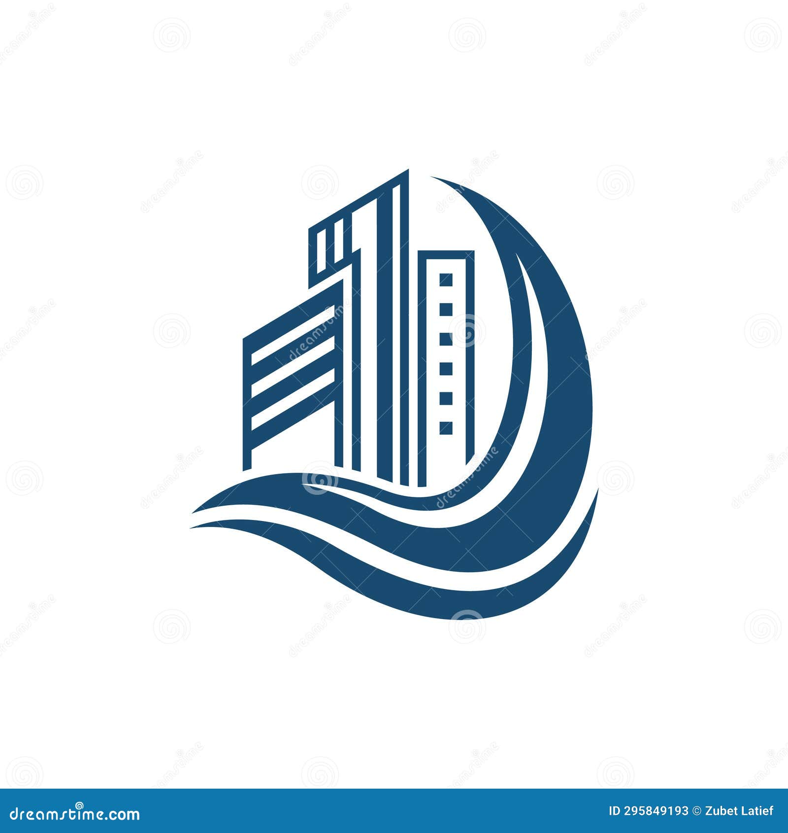 Modern Building Wave Creative Logo Stock Vector - Illustration of ...